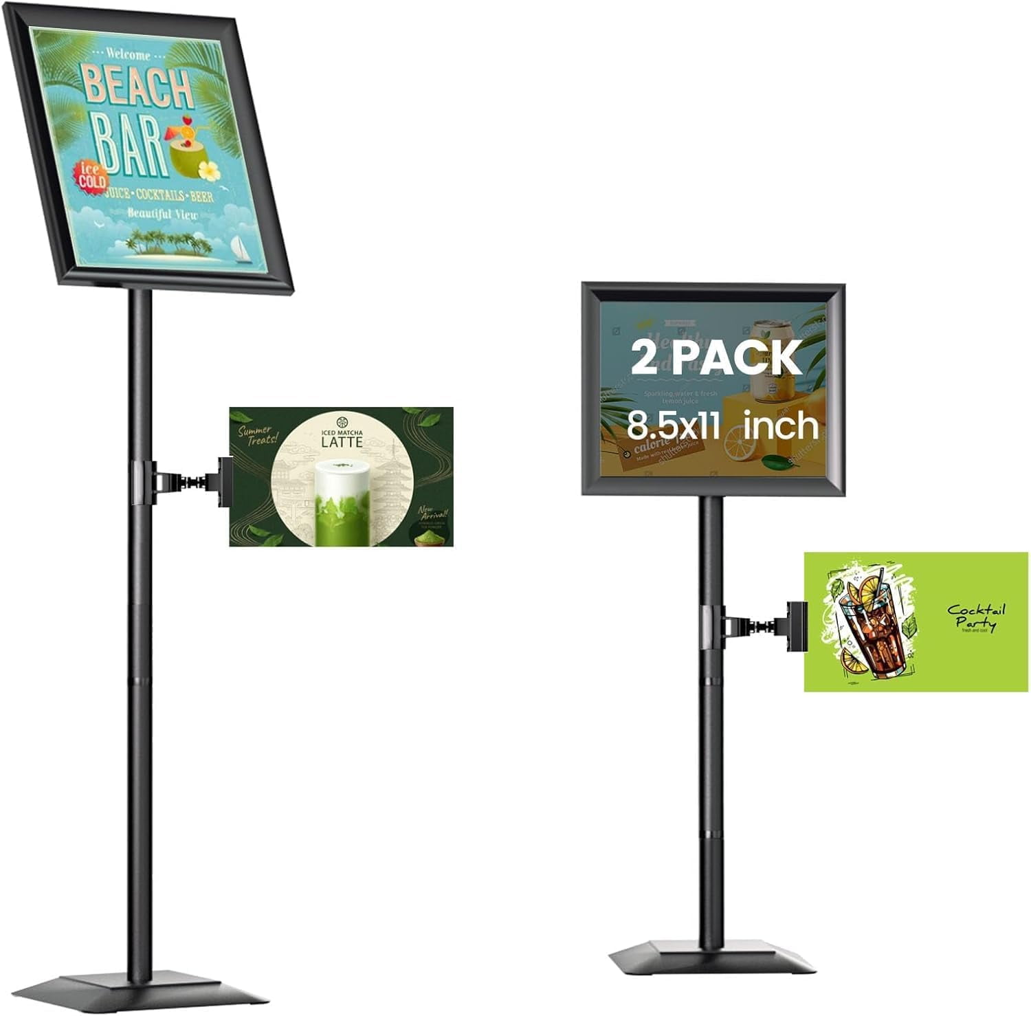 2 Pack Adjustable Sign Stand for Display, Heavy Duty Sign Holder Floor ...