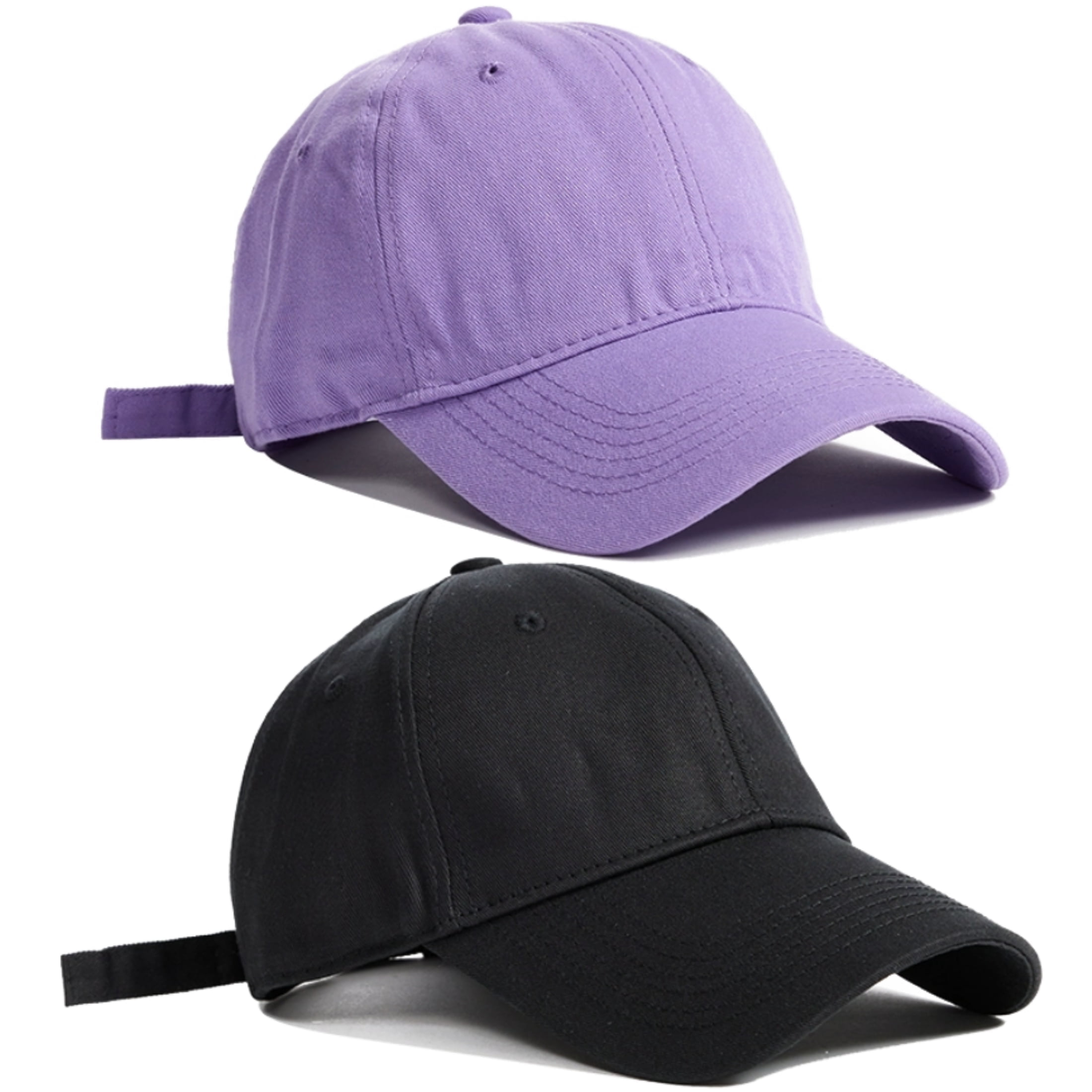 2 Pack Adjustable Size Cotton Baseball Cap for Running Workouts and ...