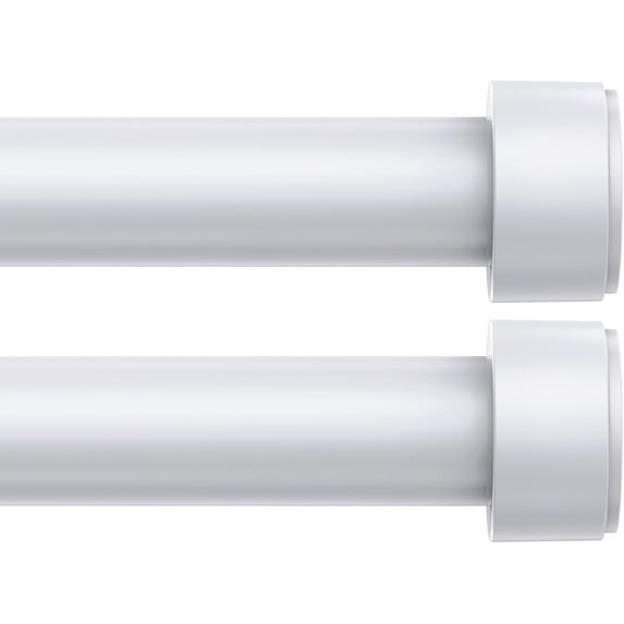 2-Pack Adjustable White Curtain Rods for Windows, 32-144 Inch Range, 1 ...
