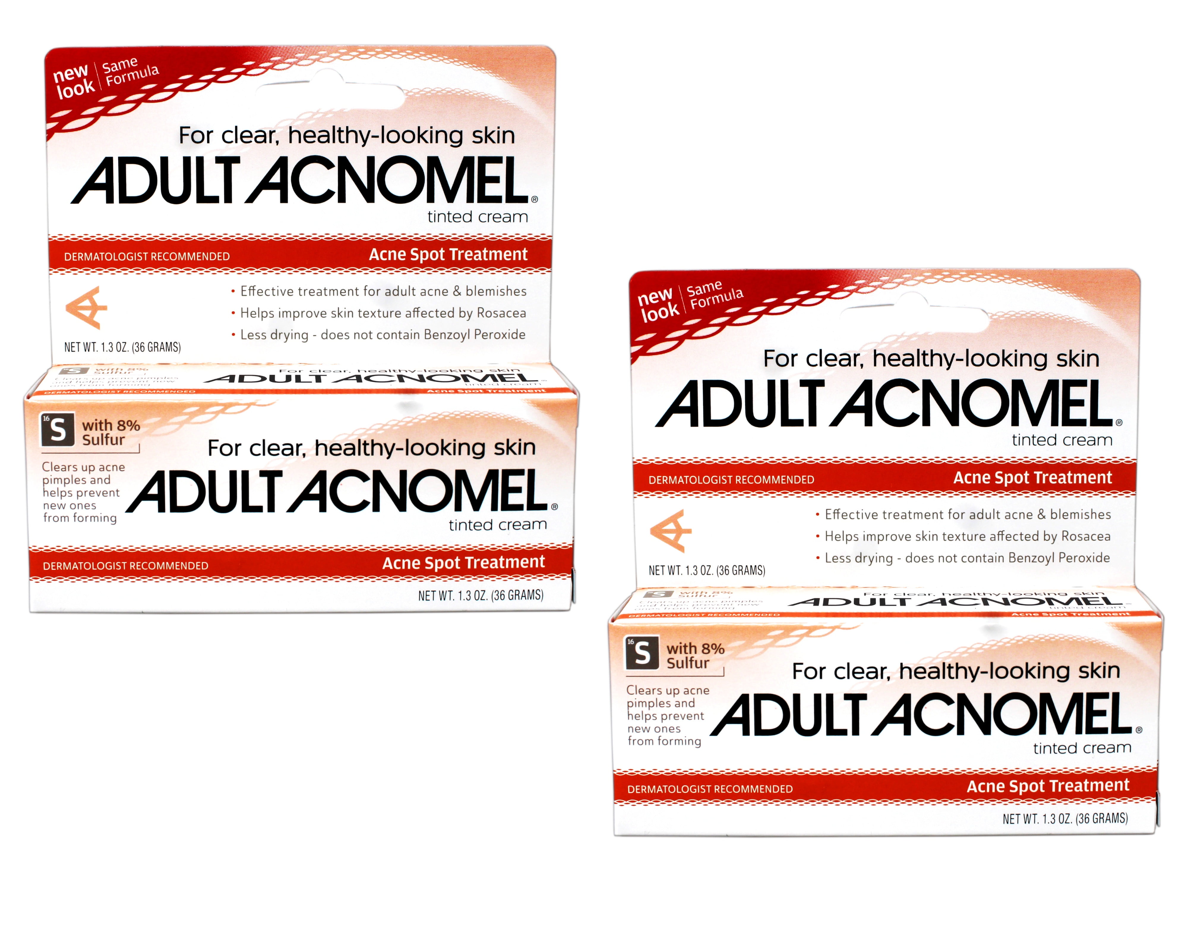 Numark Brands, 2 Pack Adult Acnomel Tinted Cream 1.30 oz, Acne ...