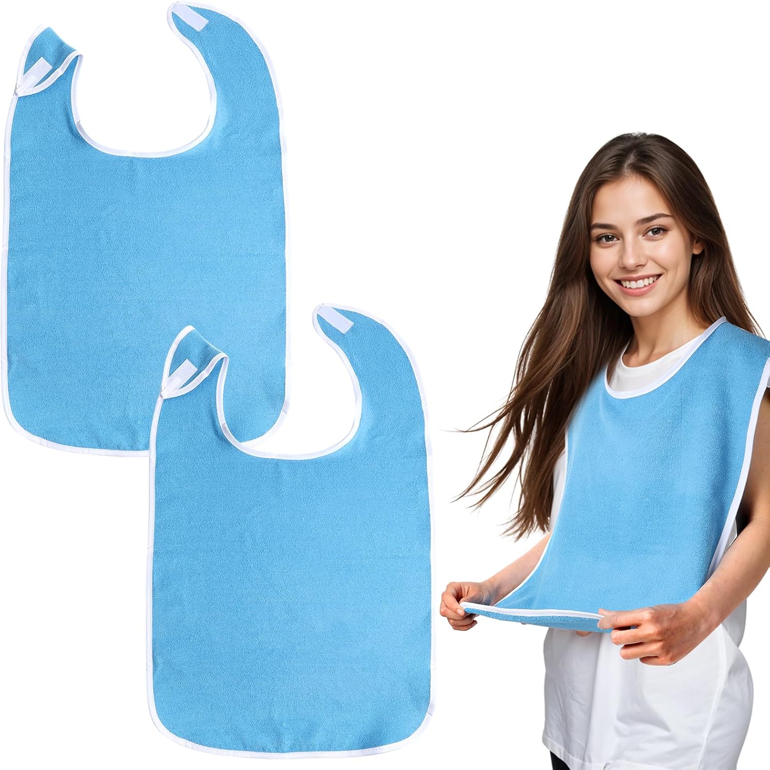 2 Pack Adult Bibs for Eating Terry Cloth Bib for Adults Clothing ...