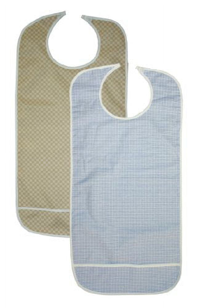 2 Pack Waterproof Adult Vinyl Bibs with Crumb Catcher, 18x36 - Gold ...