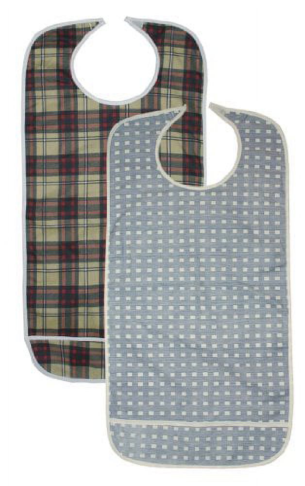 2 Pack Adult Vinyl Adult Bibs with Crumb Catcher - Premium - Walmart.com