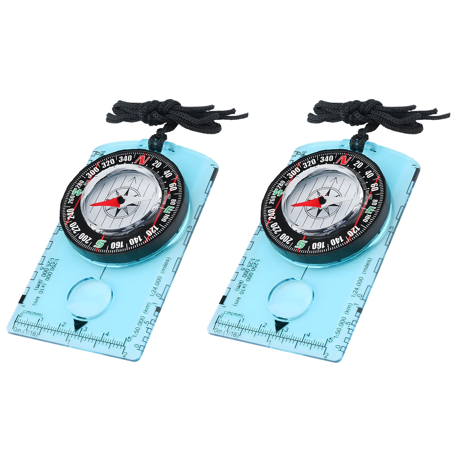 2-Pack Advanced Orienteering Compass Set - Premium Waterproof Hiking ...