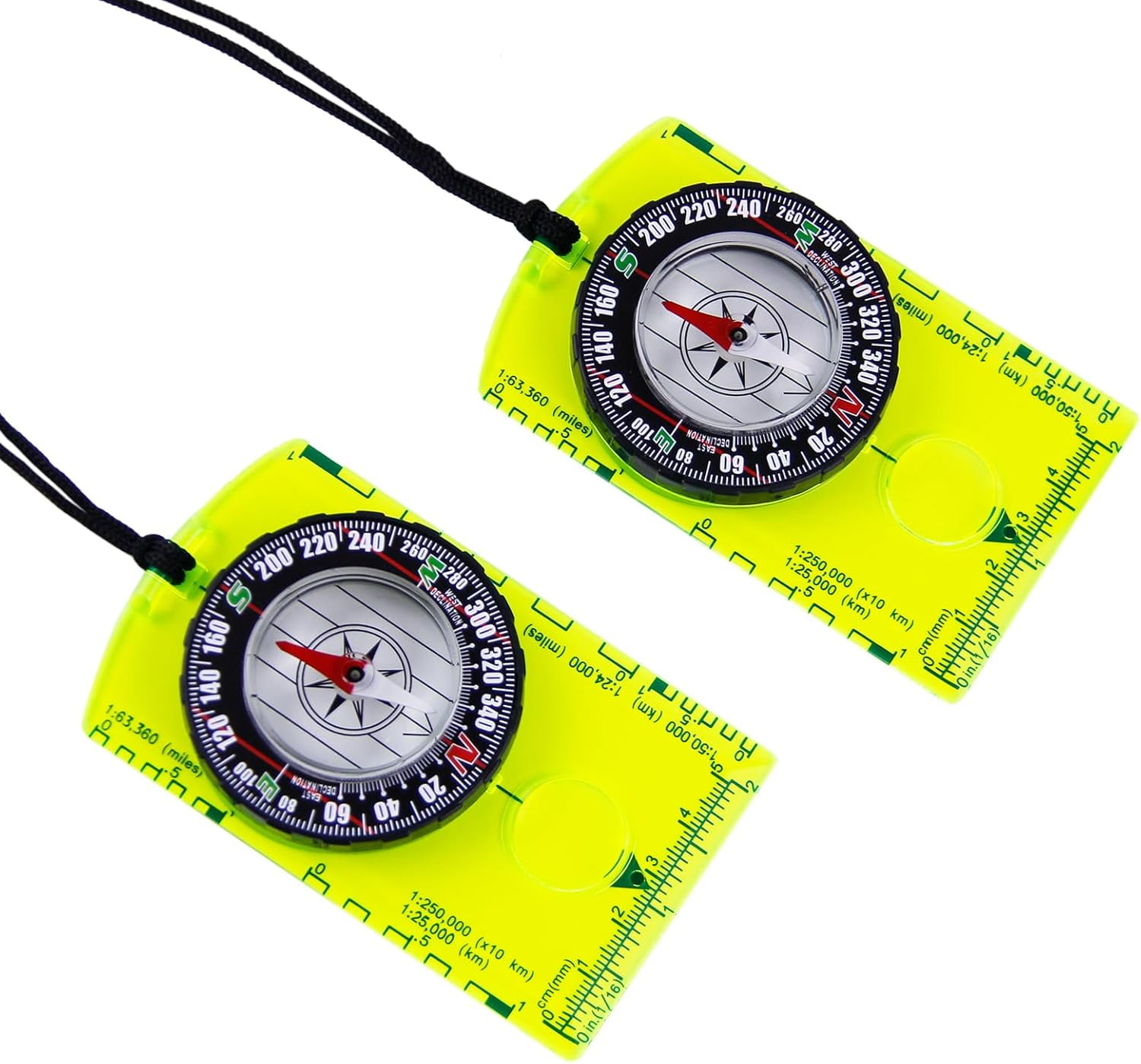 2-Pack Advanced Orienteering Compass Set - Premium Waterproof Hiking ...