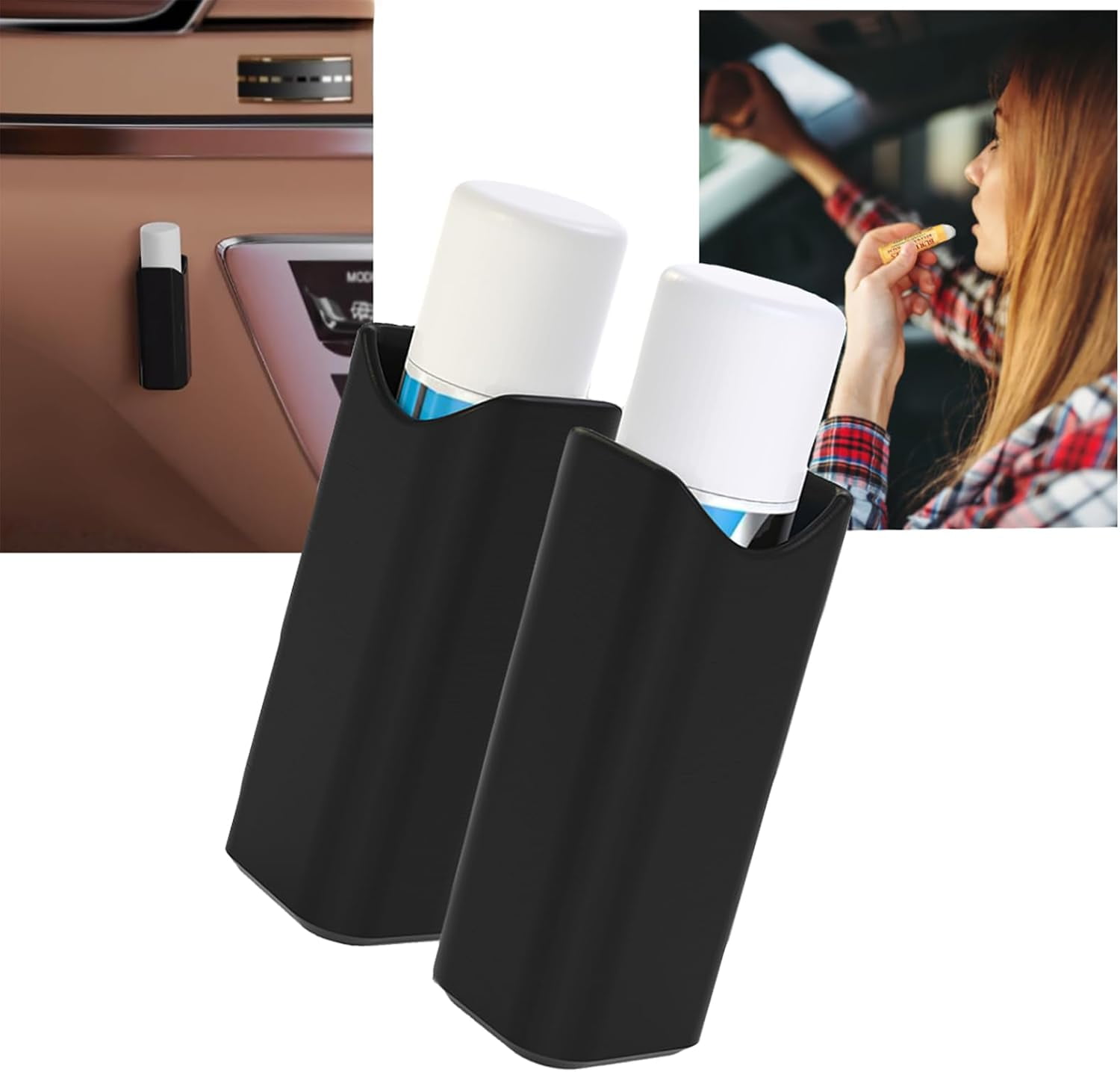 2 Pack Aesthetic Car Lip Balm Holders Compatible with Chapstick Holder ...