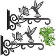 2-Pack Aesthetic Plant Hangers Outdoor – 10 Inch Metal Hanging Bracket ...