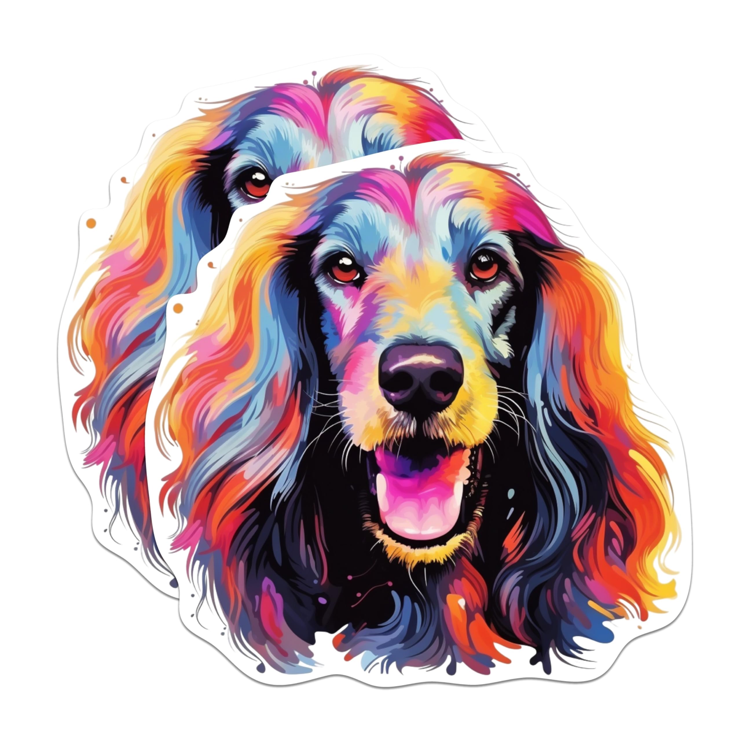 (2 Pack) Afghan Hound Dog Breed Sticker - 5 Inches On Longest Side ...