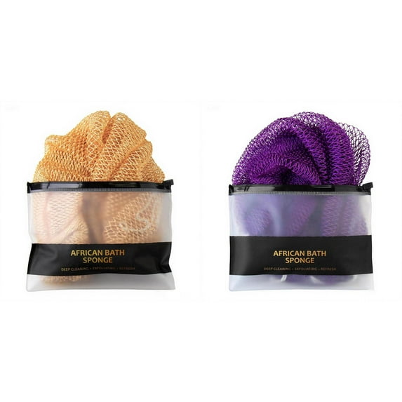 2 Pack African Net Sponge Authentic Exfoliating - Exfoliating Body ...