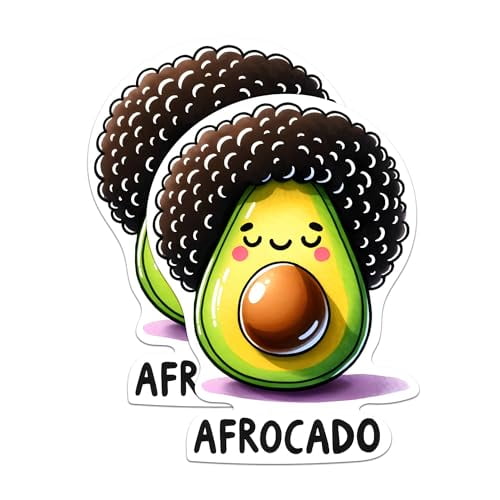 (2 Pack) Afrocado Stickers - Funny Punny Avocado - 5 Inches On Longest ...