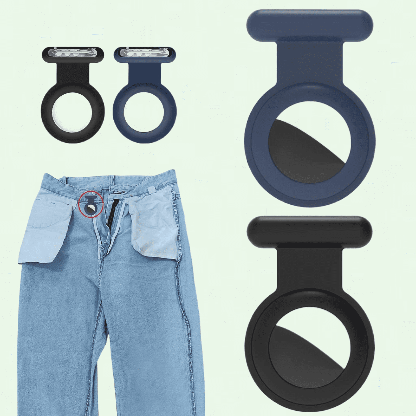 2 Pack Air Tag Tracker Holder Case, Silicone Hidden GPS Kid Air Tag ...