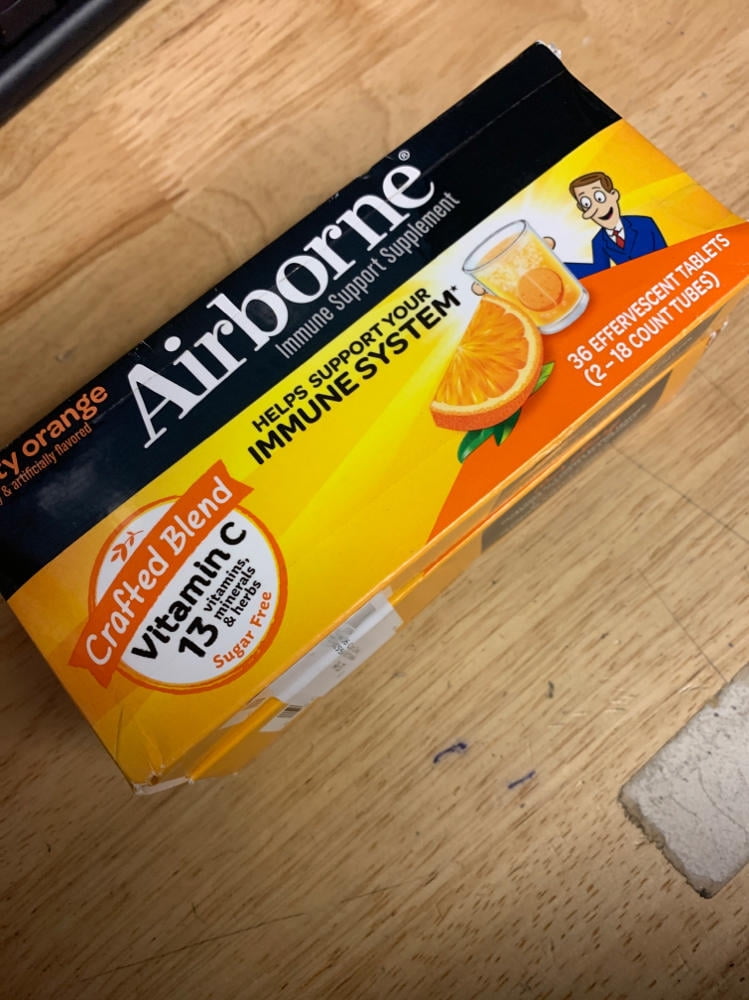 2 Pack | Airborne Zesty Orange Effervescent Immune Support Supplement ...