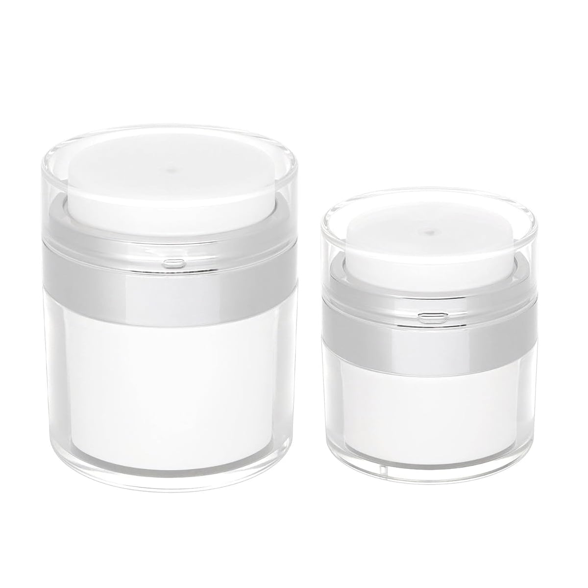 2 Pack Airless Pump Jars 0.5 /1.7oz Pump Container for Cream ...