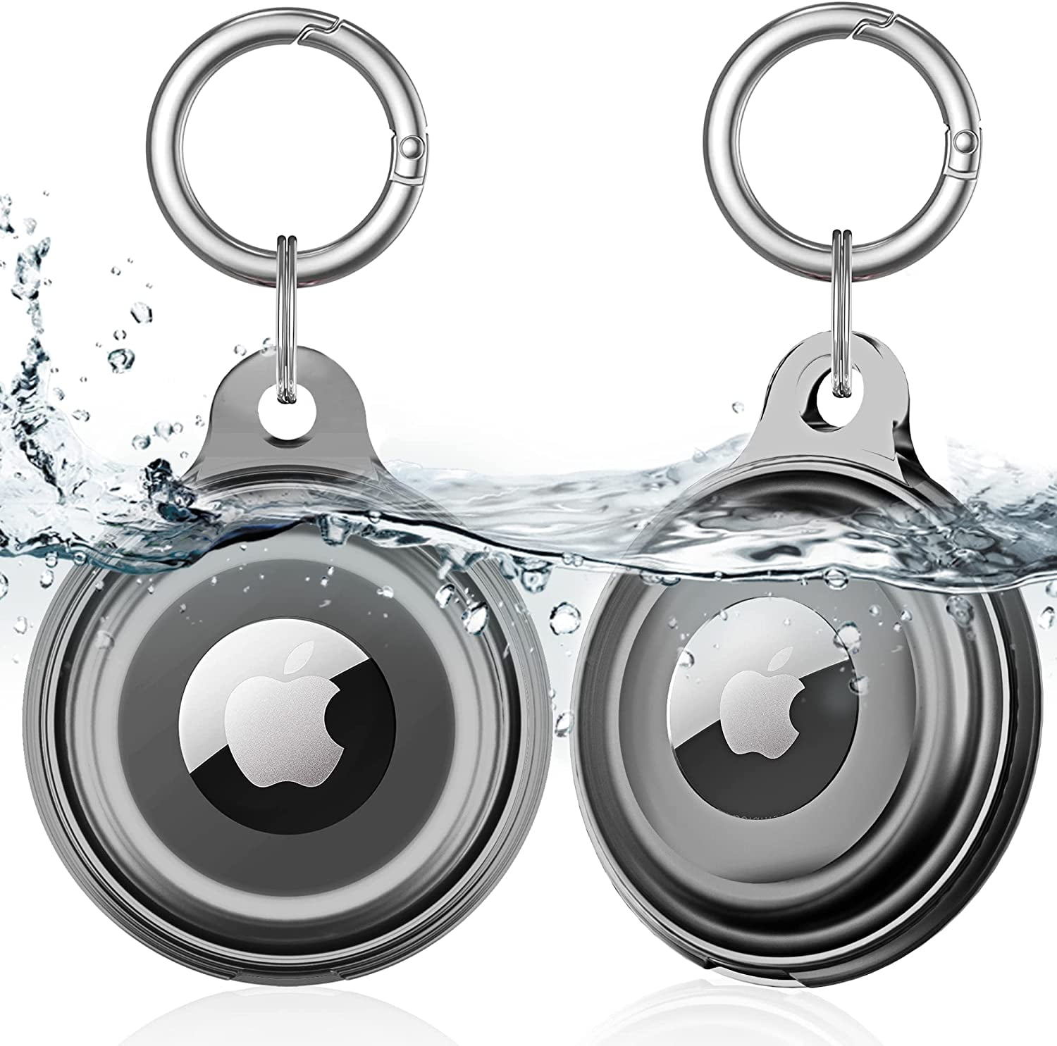 [2 Pack] Airtag Keychain for Apple Air Tag Holder IPX8 Waterproof 360 ...