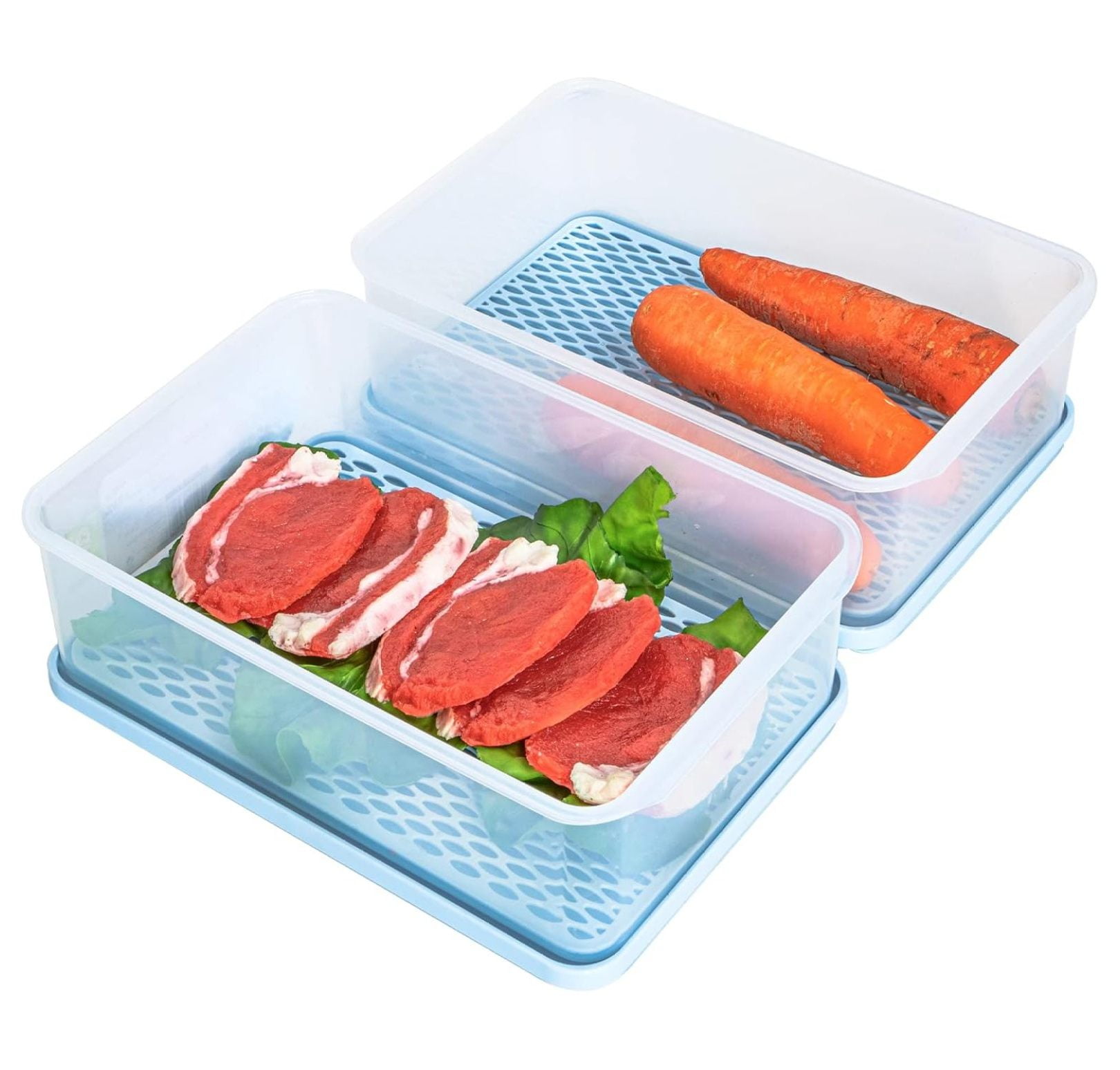 2 Pack Airtight Berry Containers for Fridge Food Storage Containers Set ...