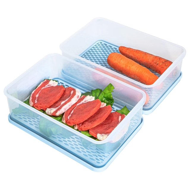 2 Pack Airtight Berry Containers for Fridge Food Storage Containers Set ...