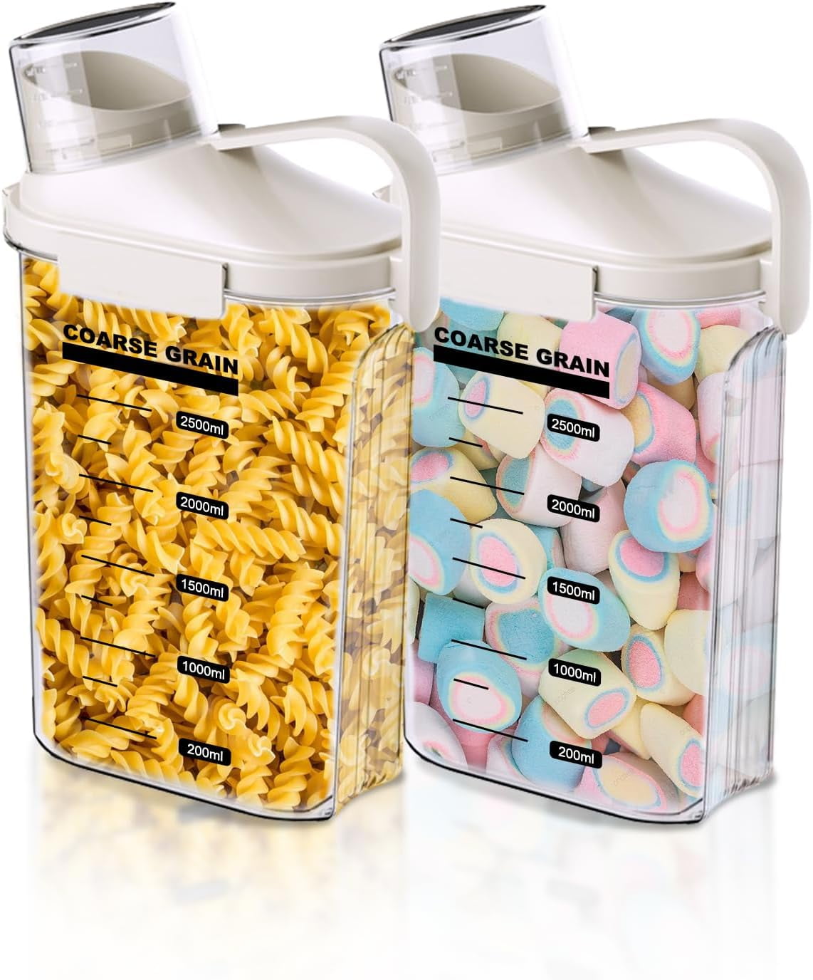 2-Pack Airtight Cereal & Dry Food Storage Containers, BPA-Free Plastic ...