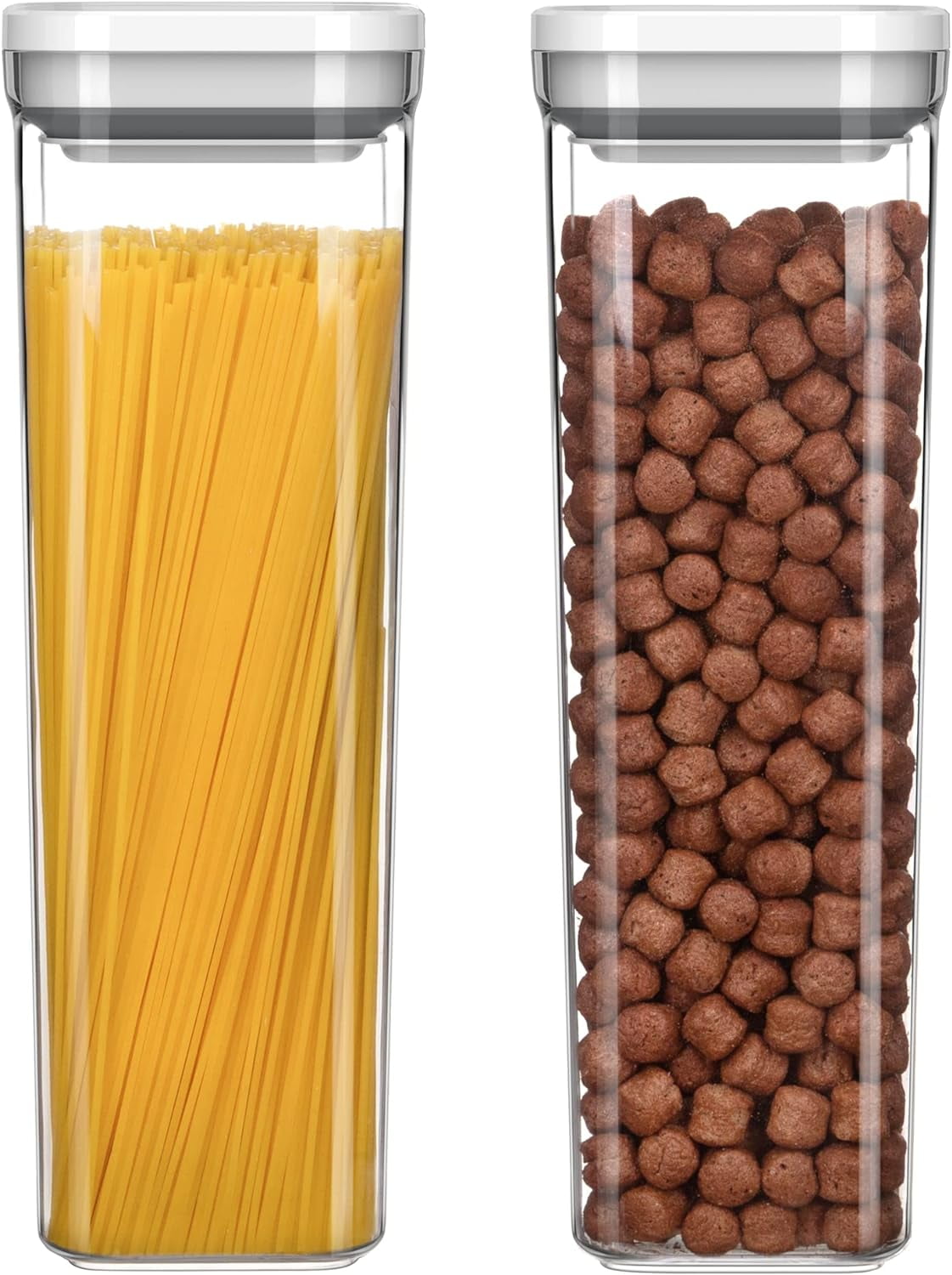 2 Pack Airtight Food Storage Container Set, BPA Free Kitchen Pantry ...