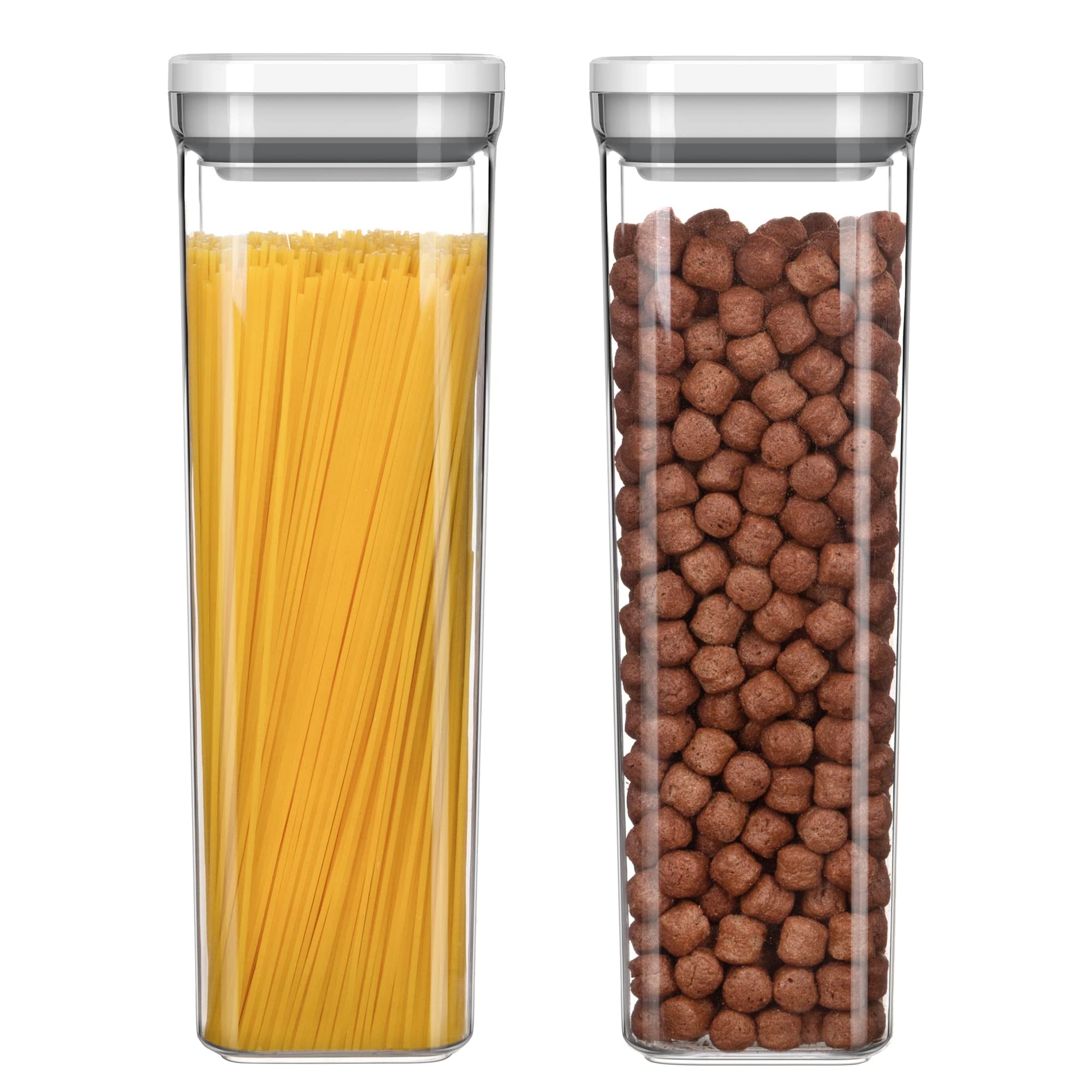 2 Pack Airtight Food Storage Container Set, BPA Free Kitchen Pantry ...