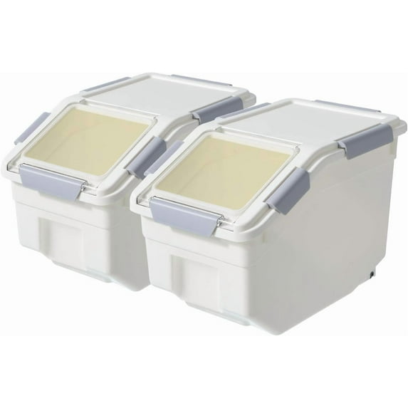 2 Pack Airtight Rectangular Food Storage Container with Scoop, 10 LB ...