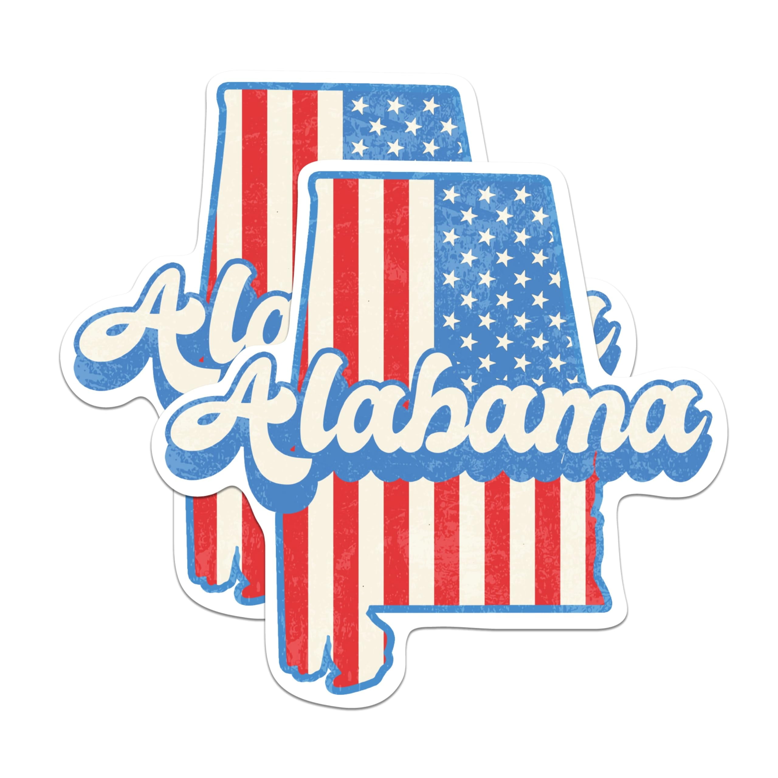 (2 Pack) Alabama State Outline Magnets - AL USA State Outline with USA ...