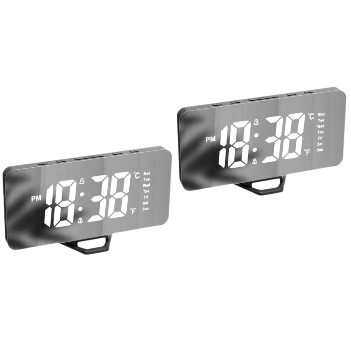 2 Pack Alarm Clocks for Bedrooms Radio Desktop Stapler Timer Girl ...