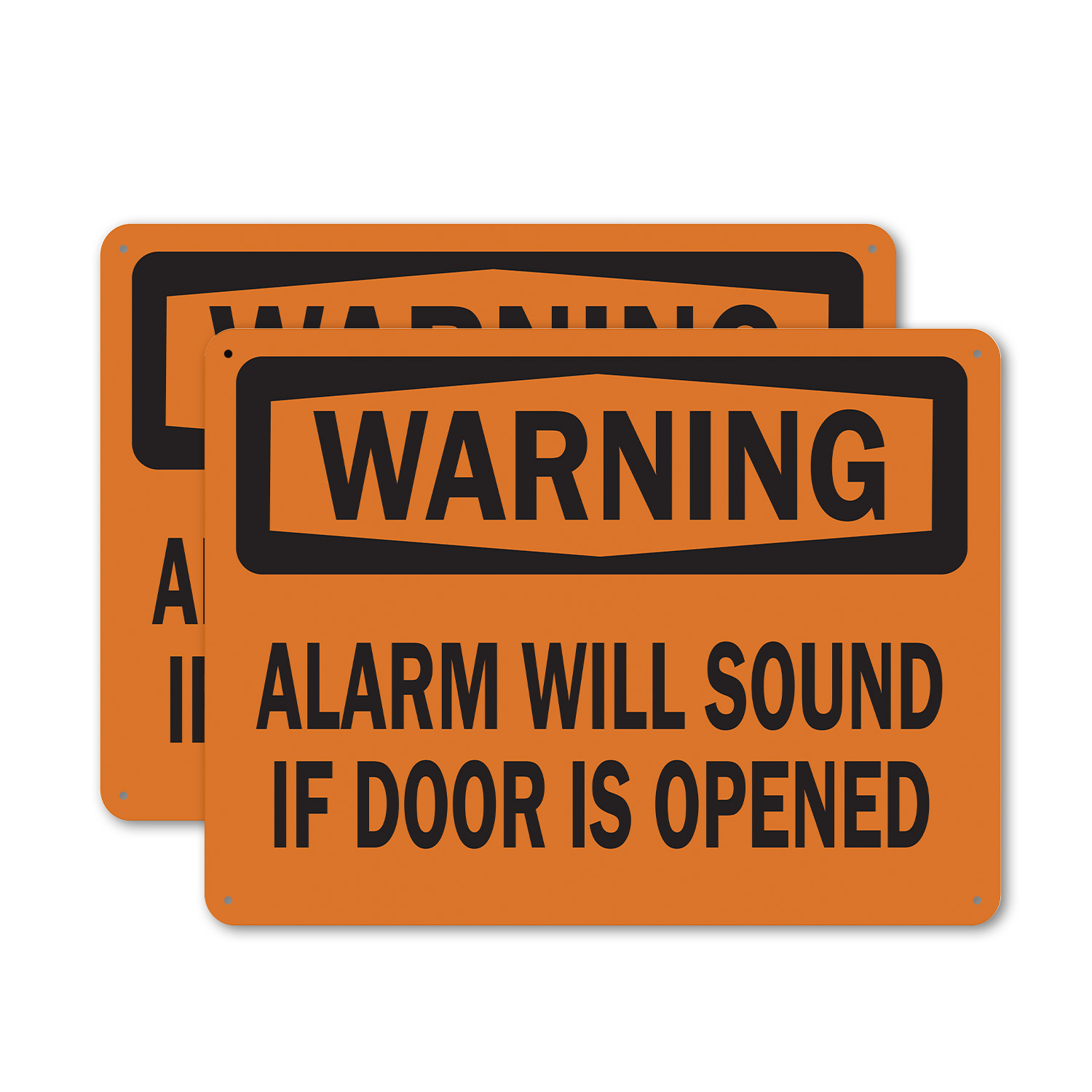 (2 Pack) Alarm Will Sound If Door Is Opened OSHA Warning Sign 10 Inch X ...