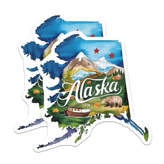 (2 Pack) Alaska State Magnets - Travel Souvenir - Scenic Fridge Decor ...