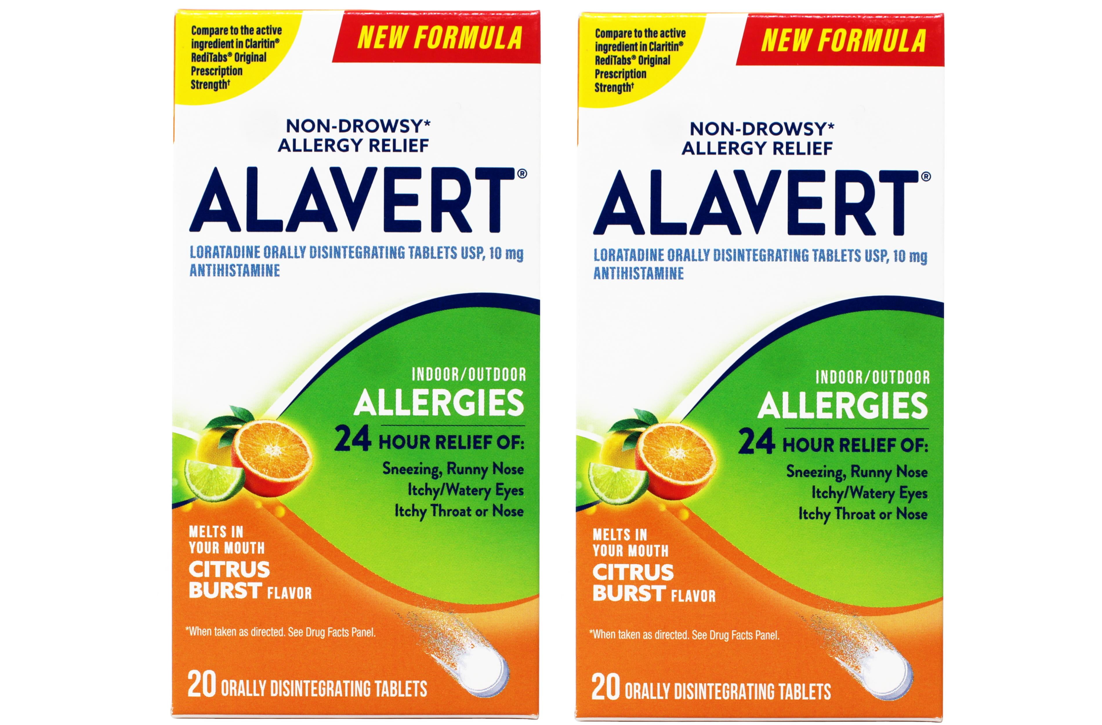 Alavert Allergy Relief Quick Dissolving Tablets, Citrus Burst, 2 Pack ...