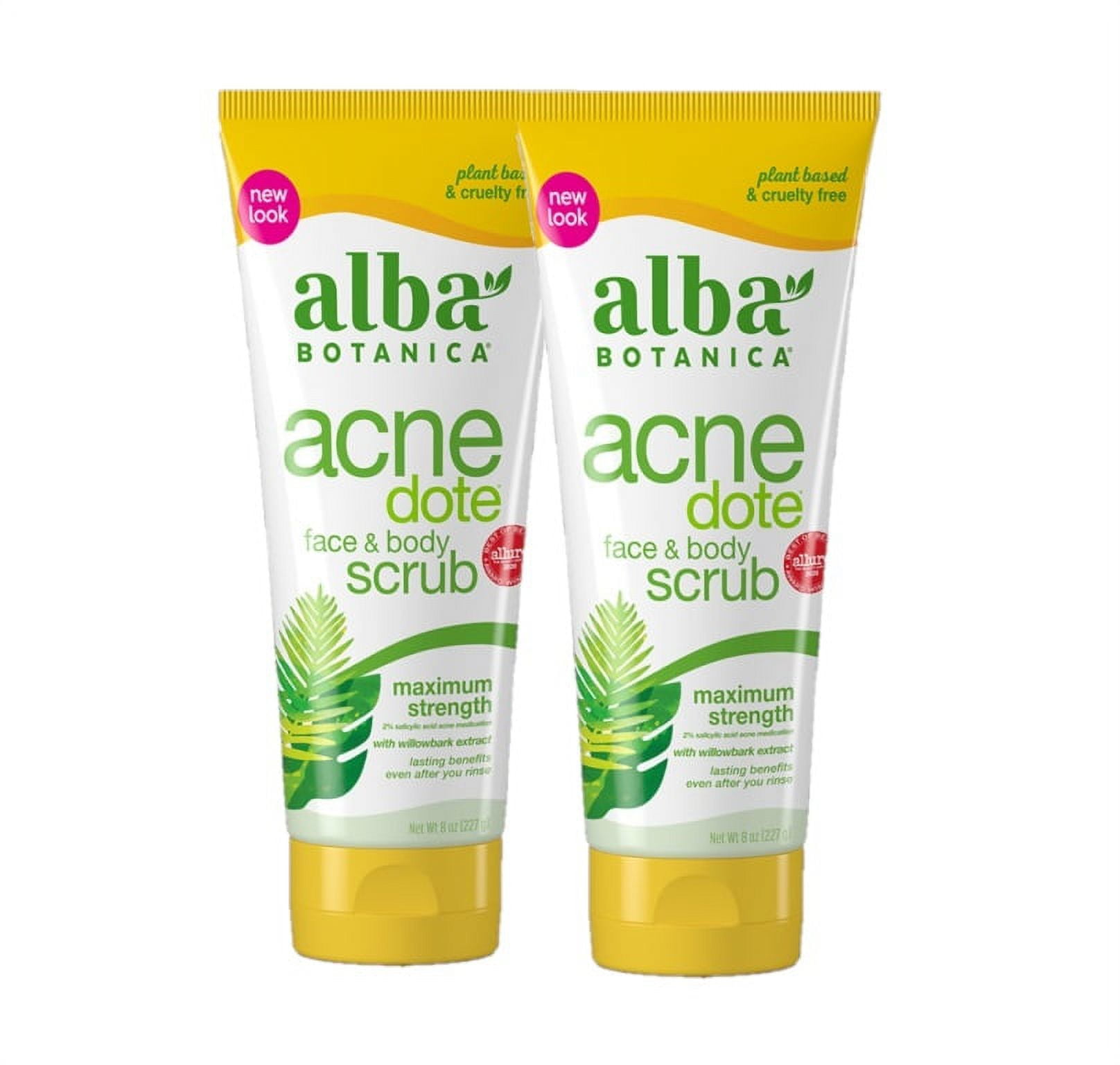 2 Pack | Alba Botanica 8 oz Acnedote Face and Body Scrub - Walmart.com