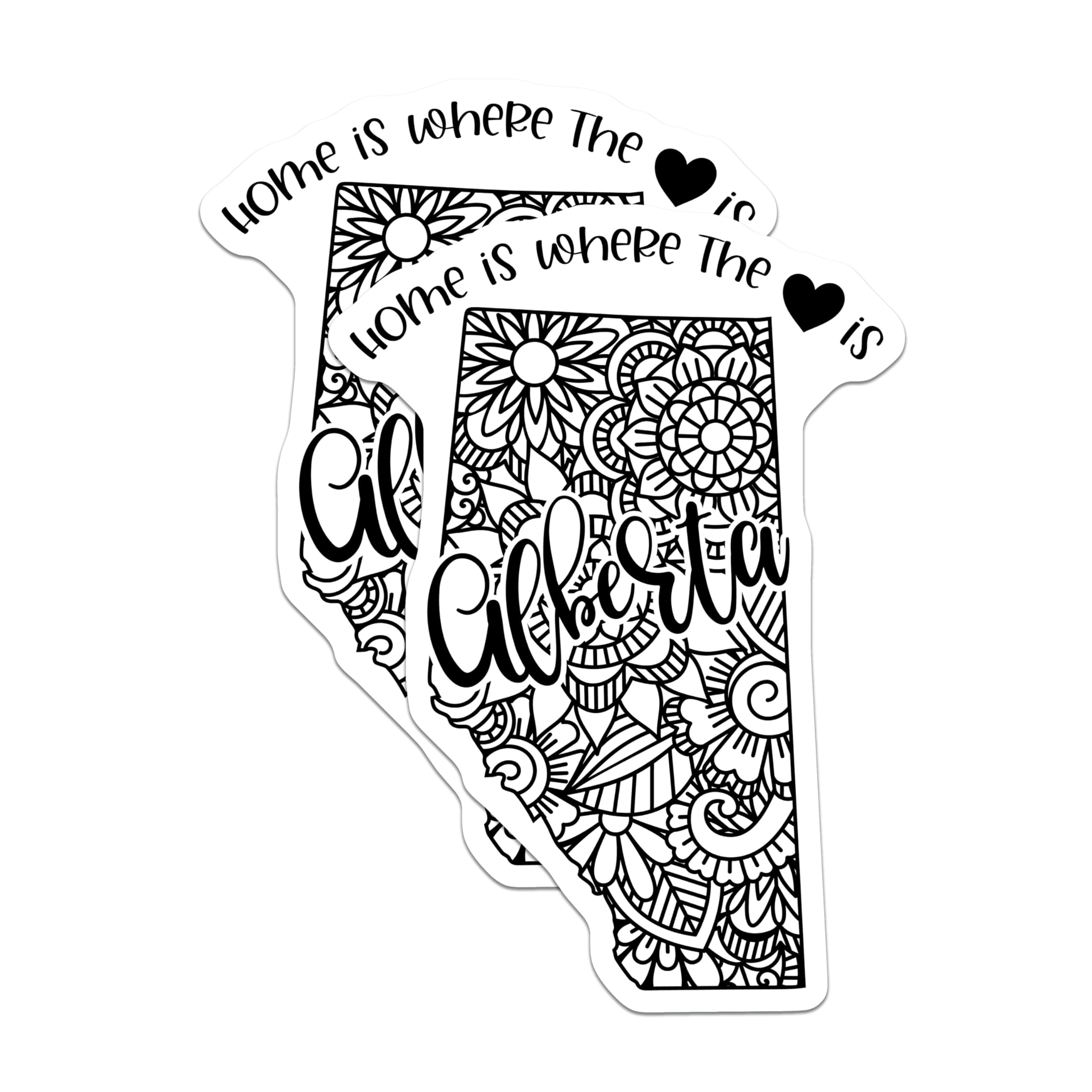 (2 Pack) Alberta Home Stickers - Floral Mandala Decal - Canada Province ...