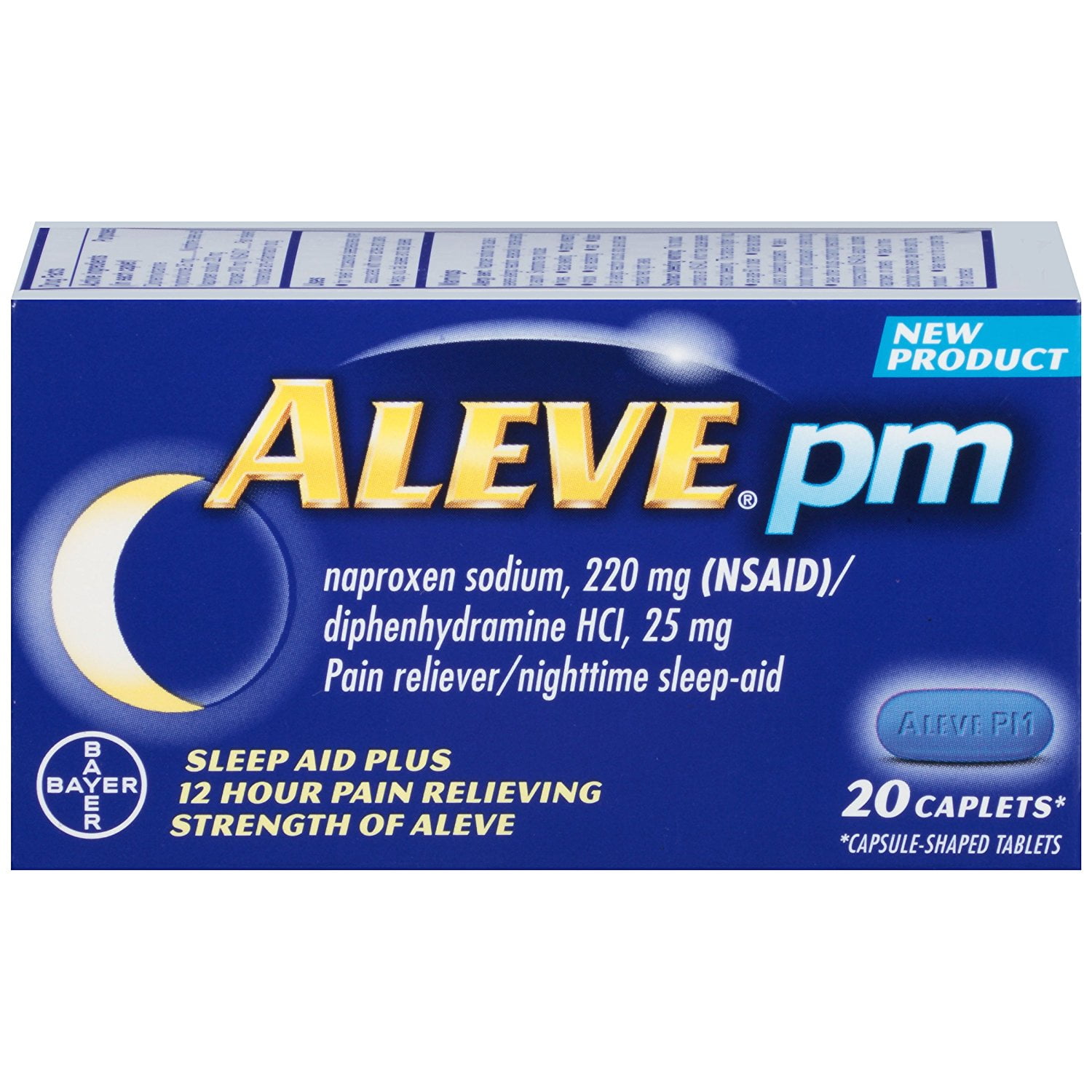 2 Pack Aleve PM 220mg Naproxen Sodium 20 Caplets Each - Walmart.com