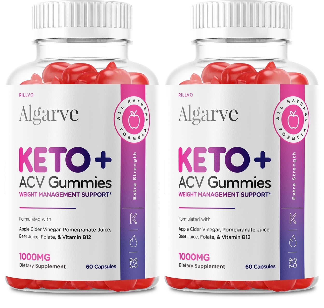 (2 Pack) Algarve Keto Gummies - Algarve Keto ACV Gummy’s - Supplement for Weight Loss - Energy ...