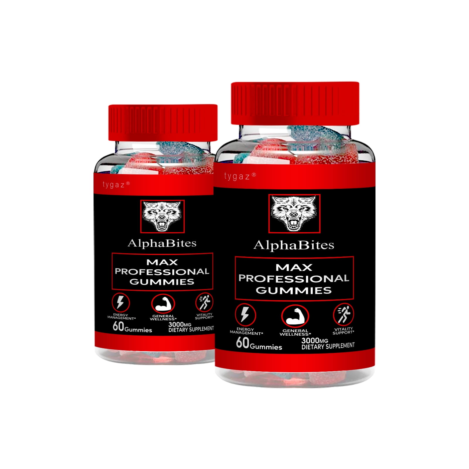 (2 Pack) Alpha Bites - Max Energy Gummies - Walmart.com