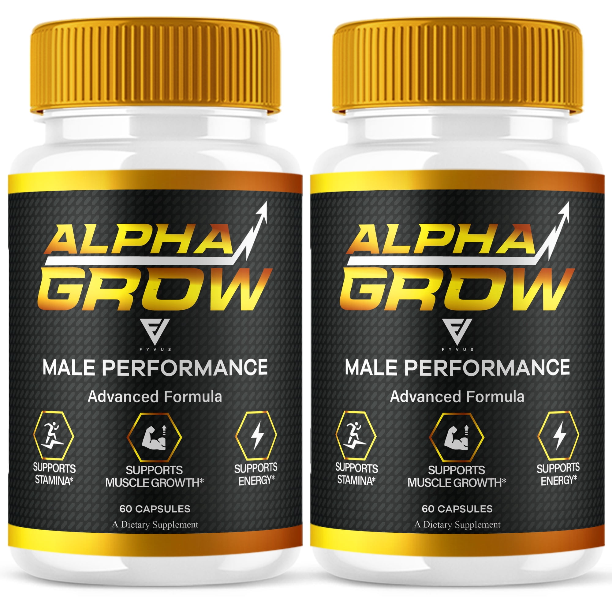 (2 Pack) Alpha Grow Male Performance Capsules, AlphaGrow Advanced Daily Energy Support ...