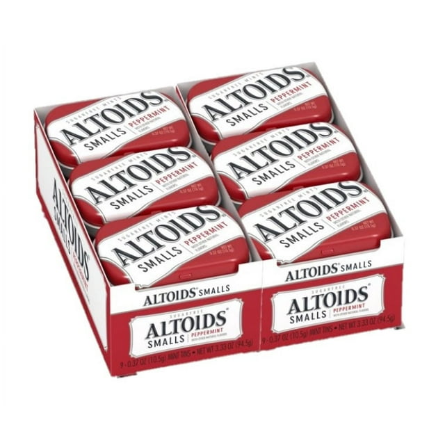 Altoids Smalls Sugar Free Peppermint Breath Mints, 2 Pack, 0.37 oz, 9 ...