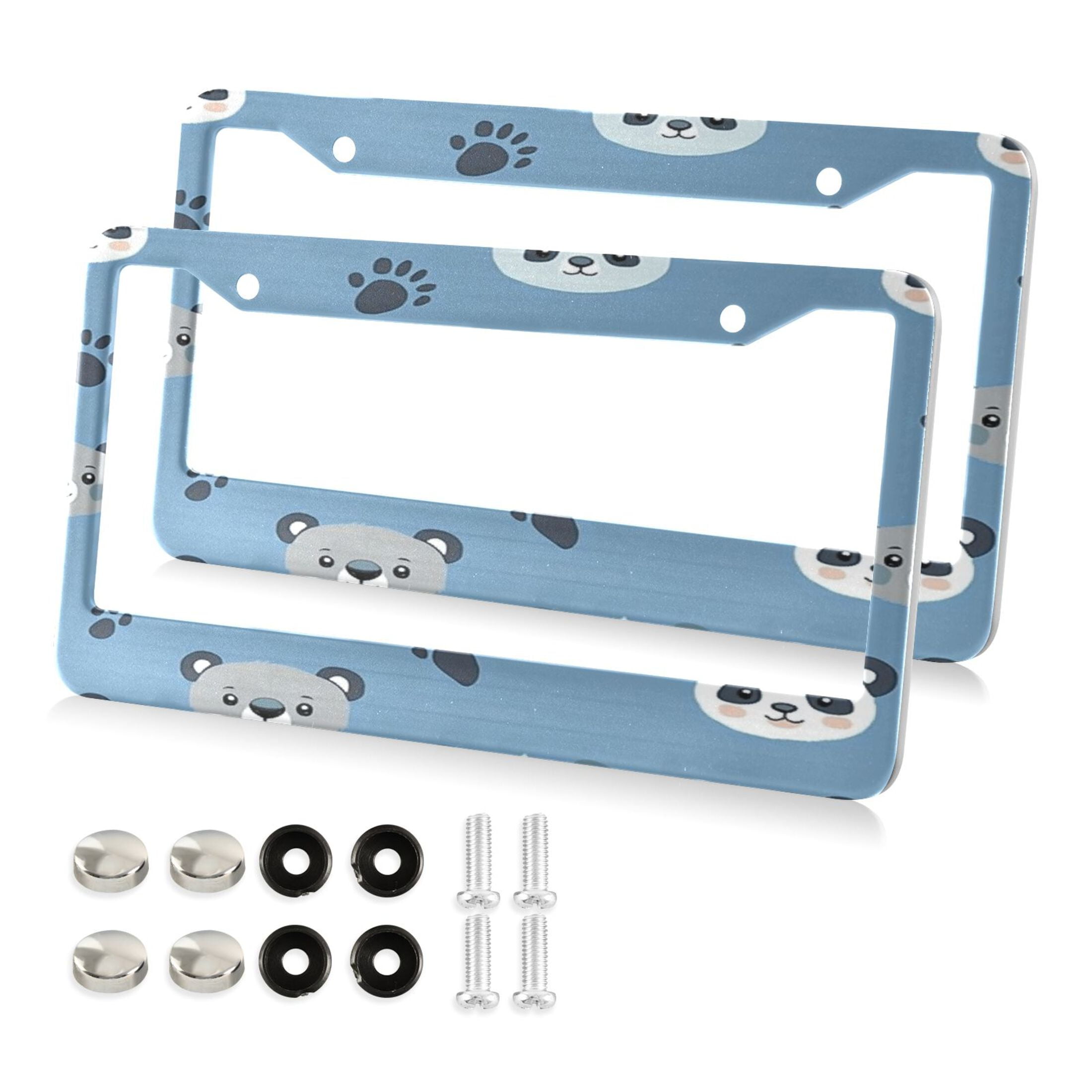 2 Pack Aluminum Alloy License Plate Frame Universal Car License Plate ...