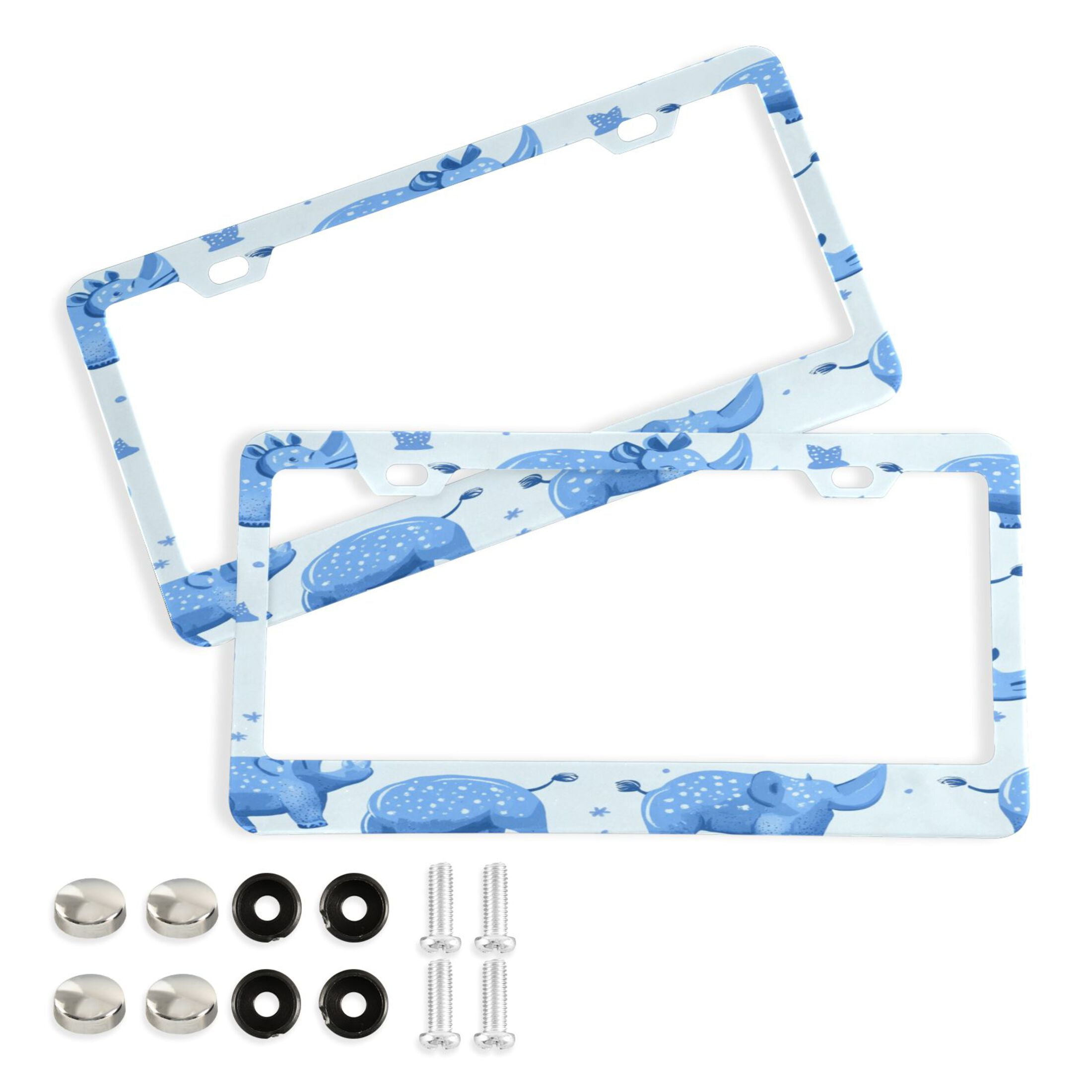 2 Pack Aluminum Alloy License Plate Frame Universal Car License Plate ...