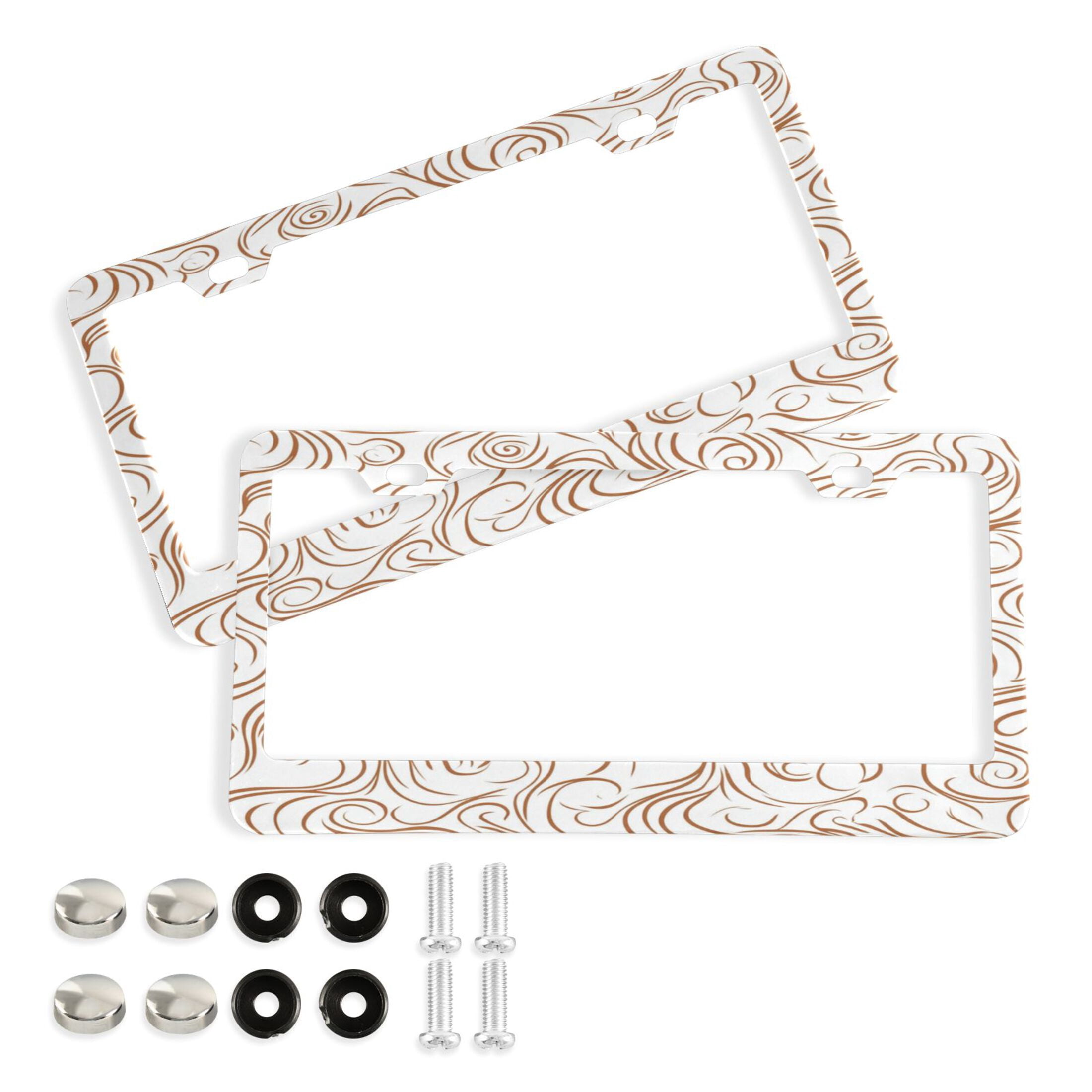 2 Pack Aluminum Alloy License Plate Frame Universal Car License Plate ...