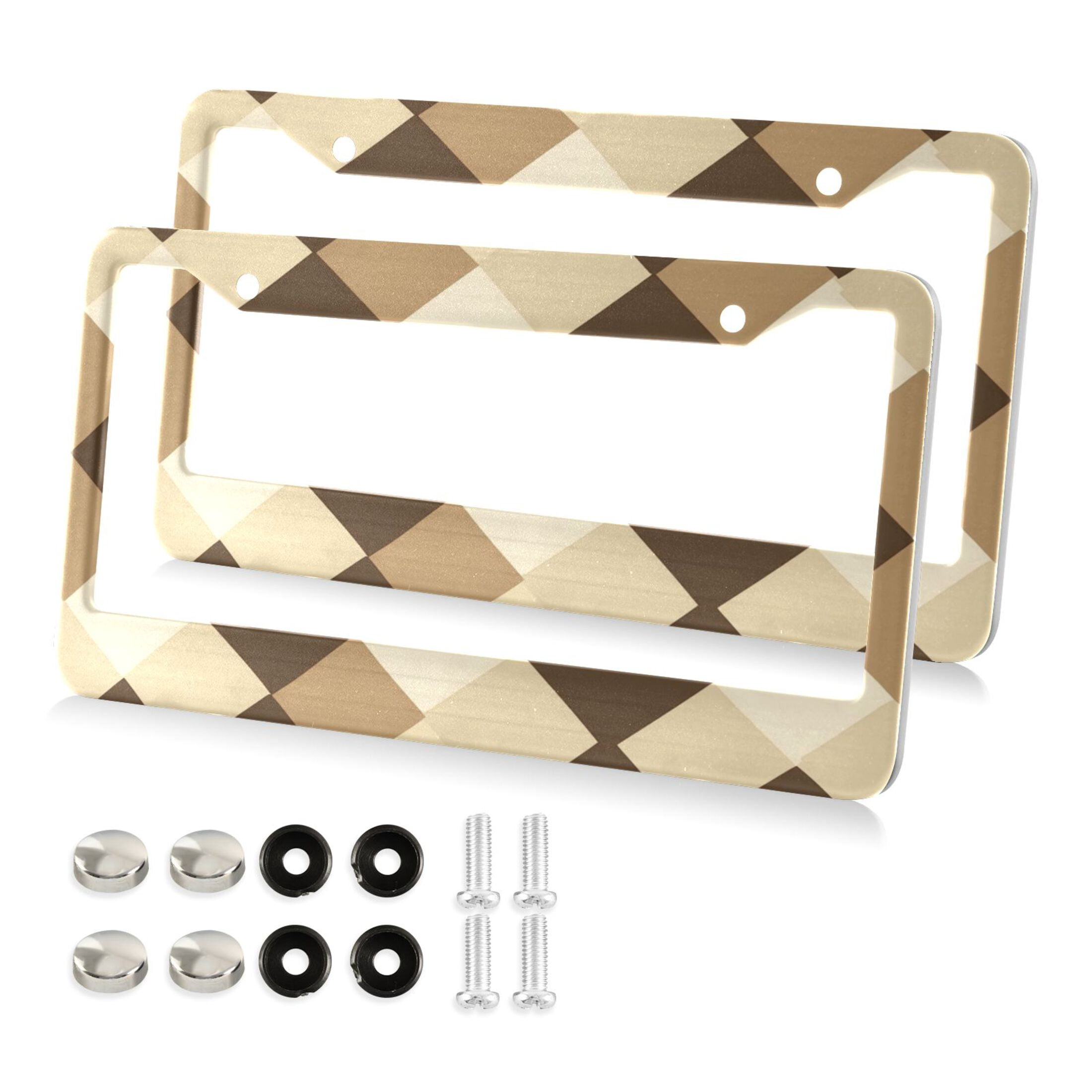 2 Pack Aluminum Alloy License Plate Frame Universal Car License Plate ...