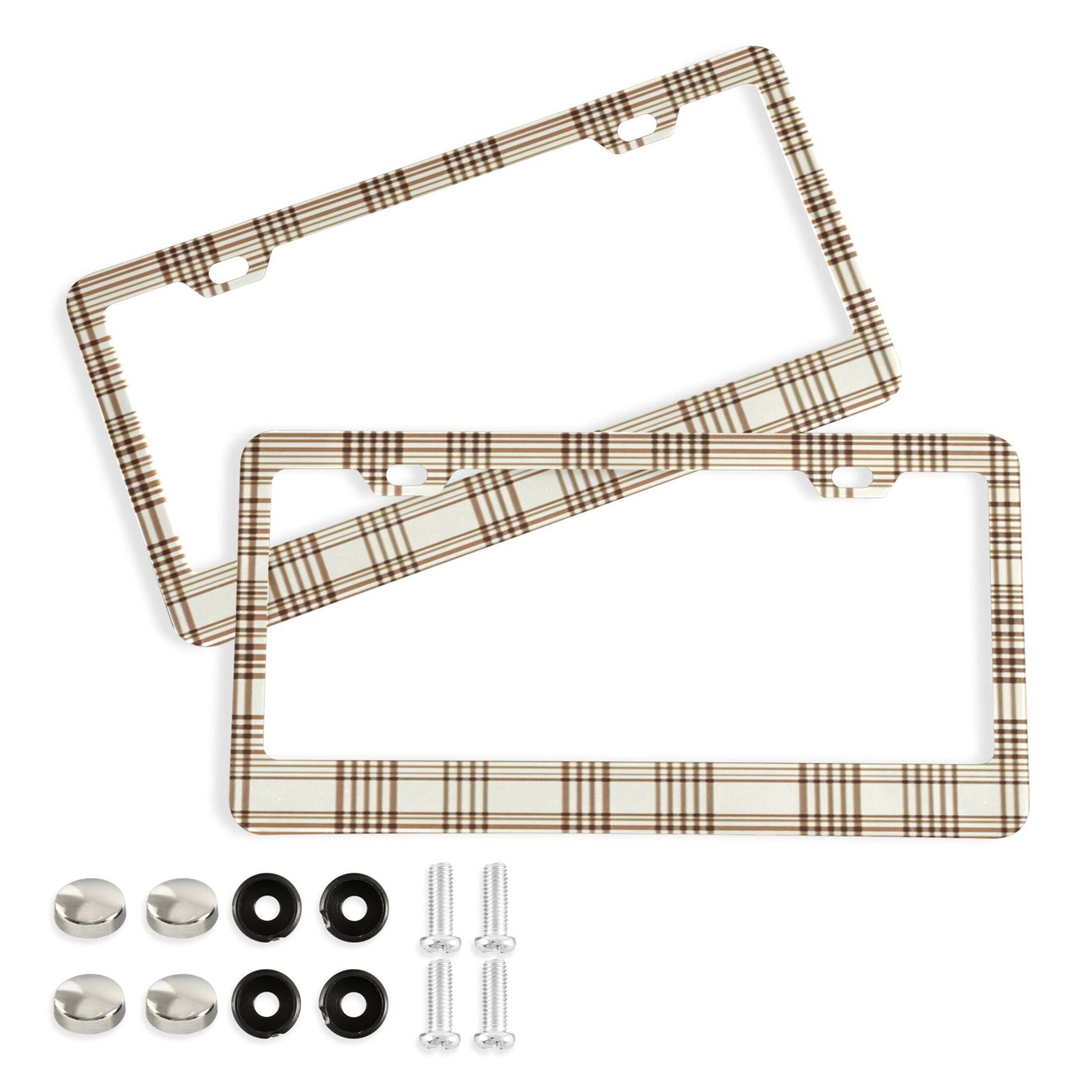 2 Pack Aluminum Alloy License Plate Frame Universal Car License Plate ...