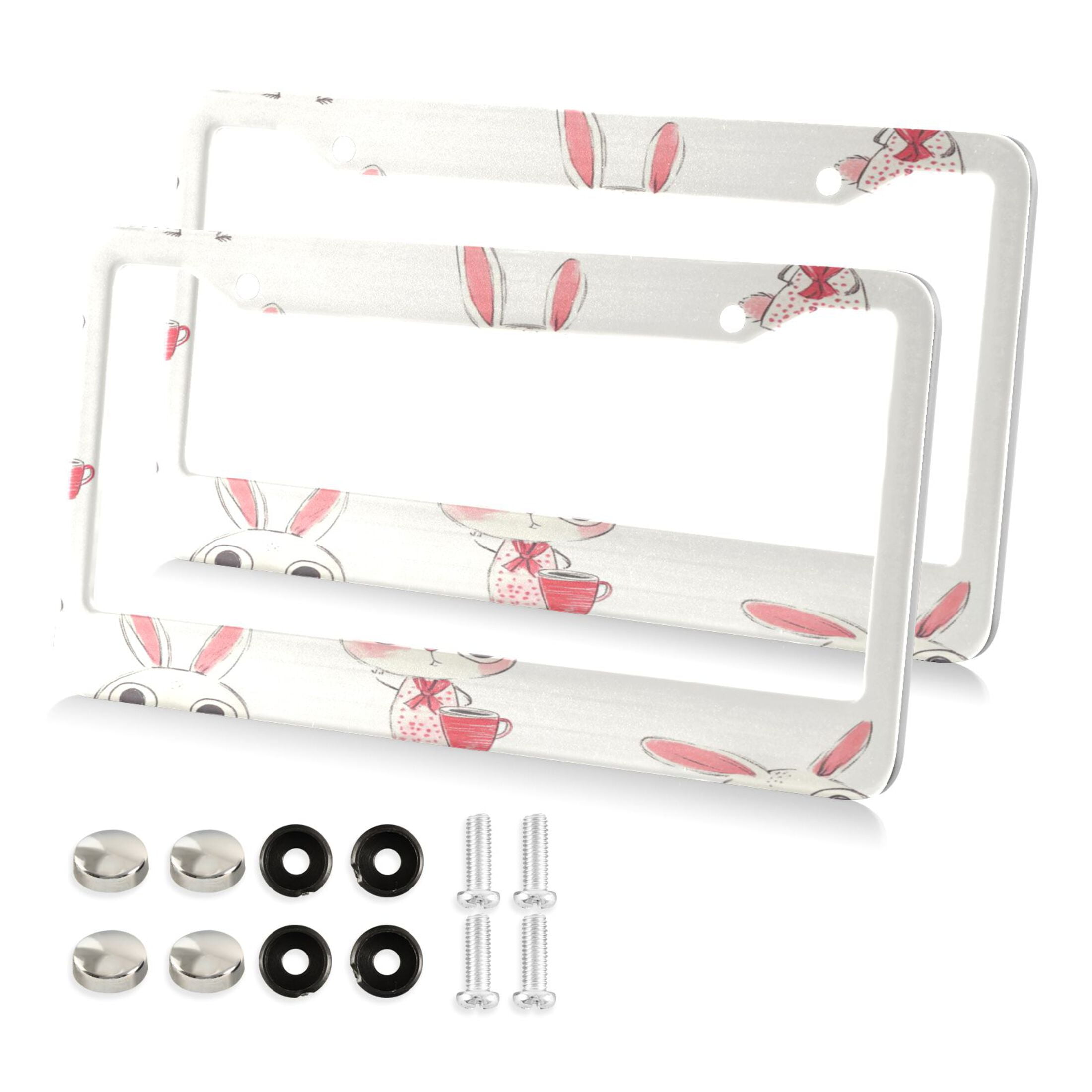 2 Pack Aluminum Alloy License Plate Frame Universal Car License Plate ...