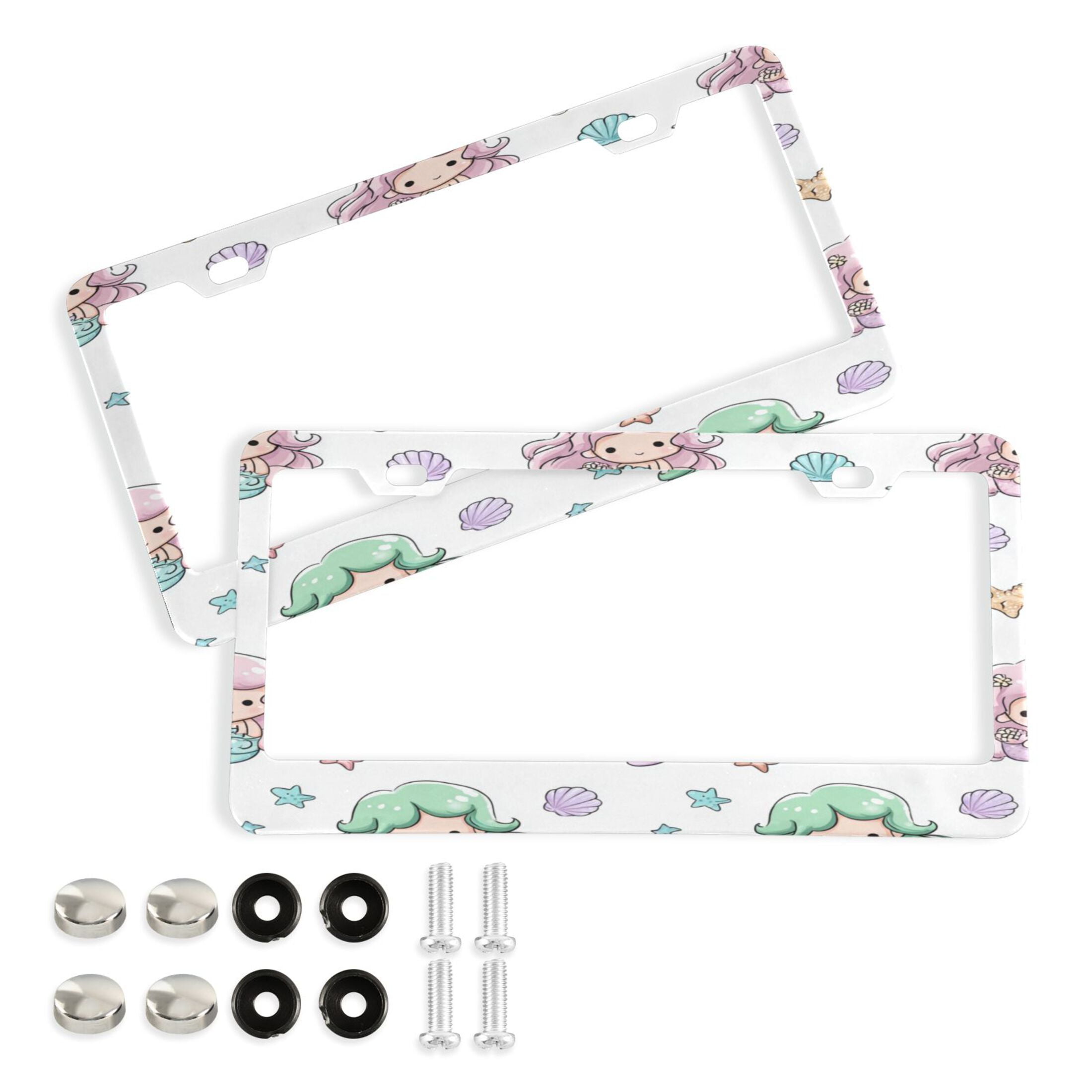 2 Pack Aluminum Alloy License Plate Frame Universal Car License Plate ...
