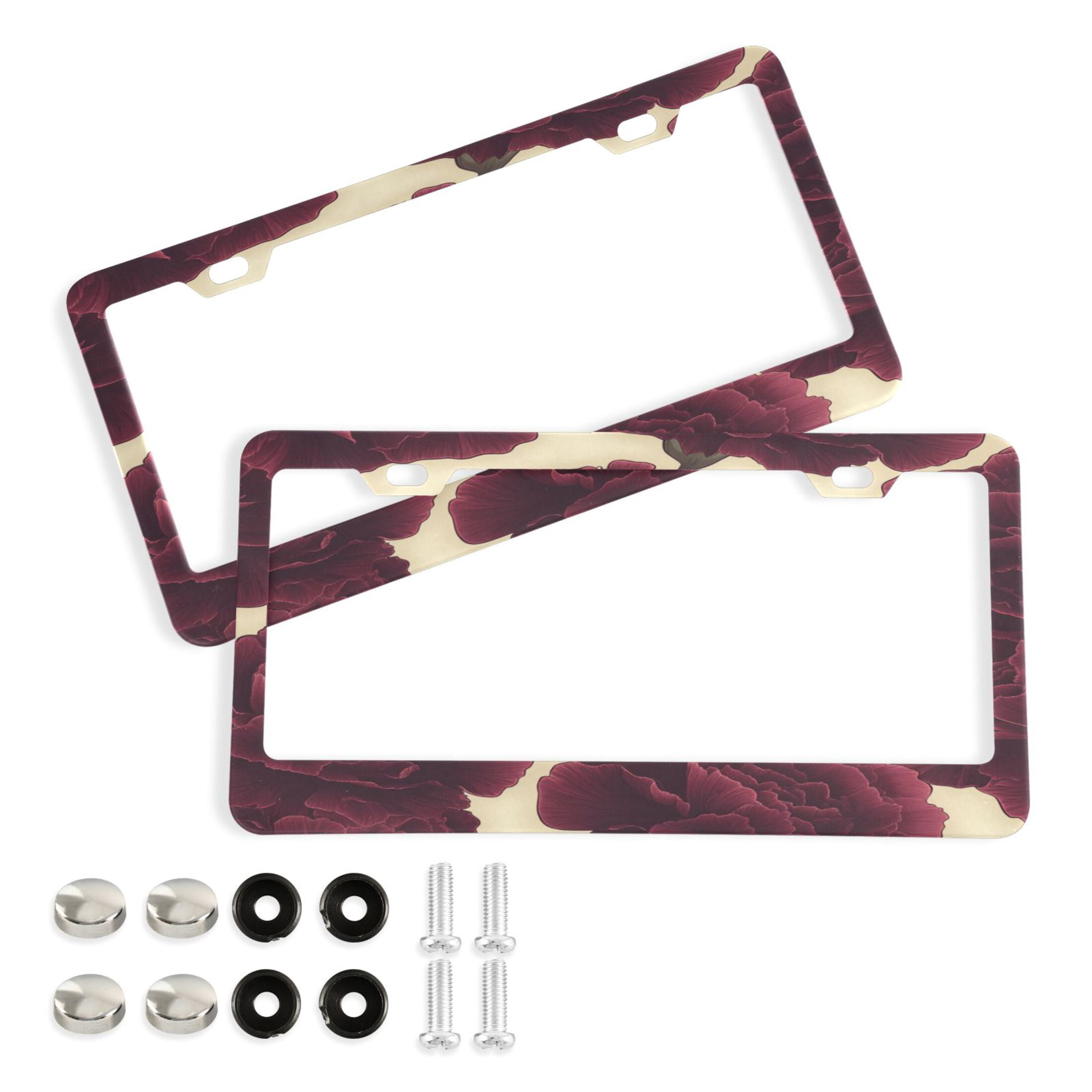 2 Pack Aluminum Alloy License Plate Frame Universal Car License Plate ...