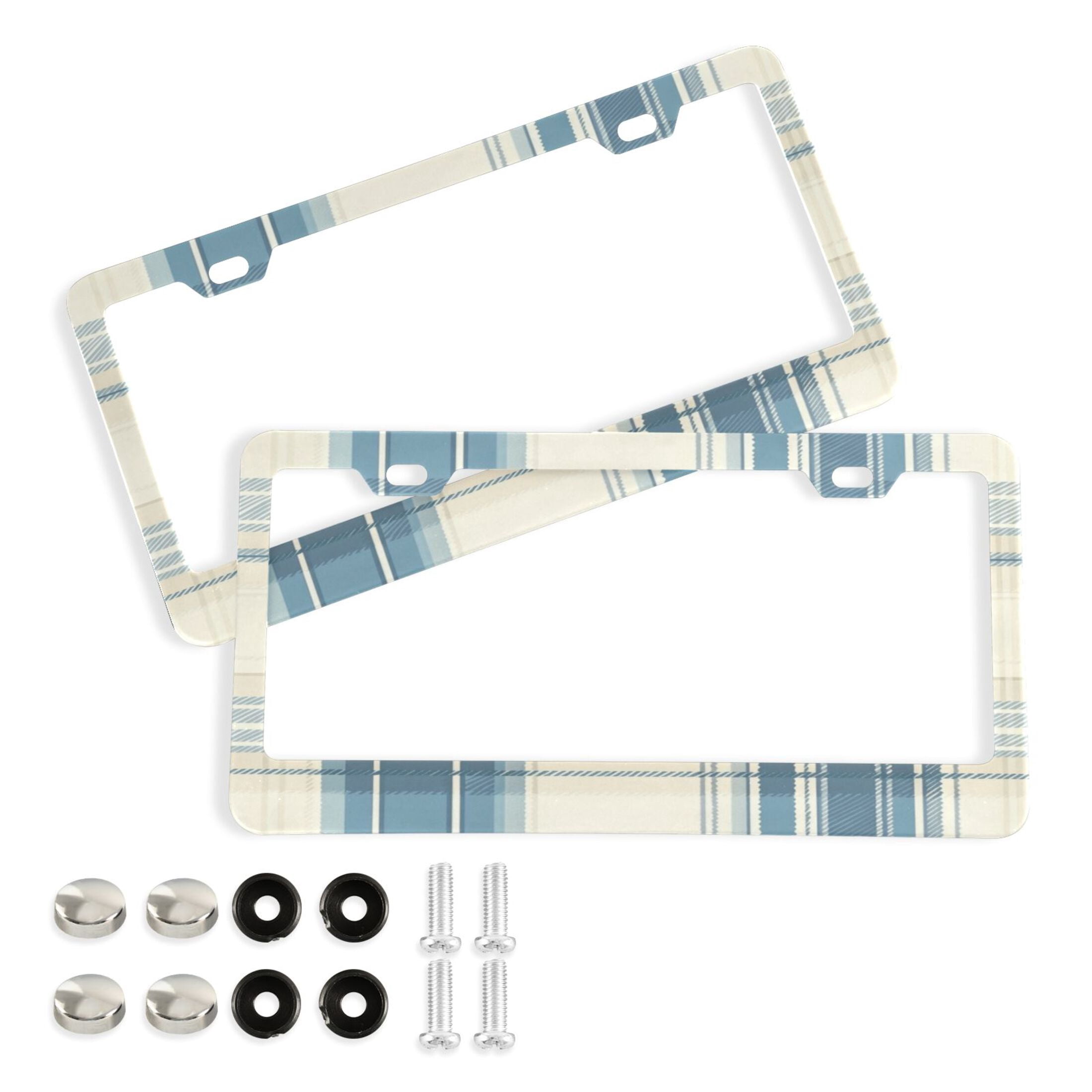 2 Pack Aluminum Alloy License Plate Frame Universal Car License Plate ...