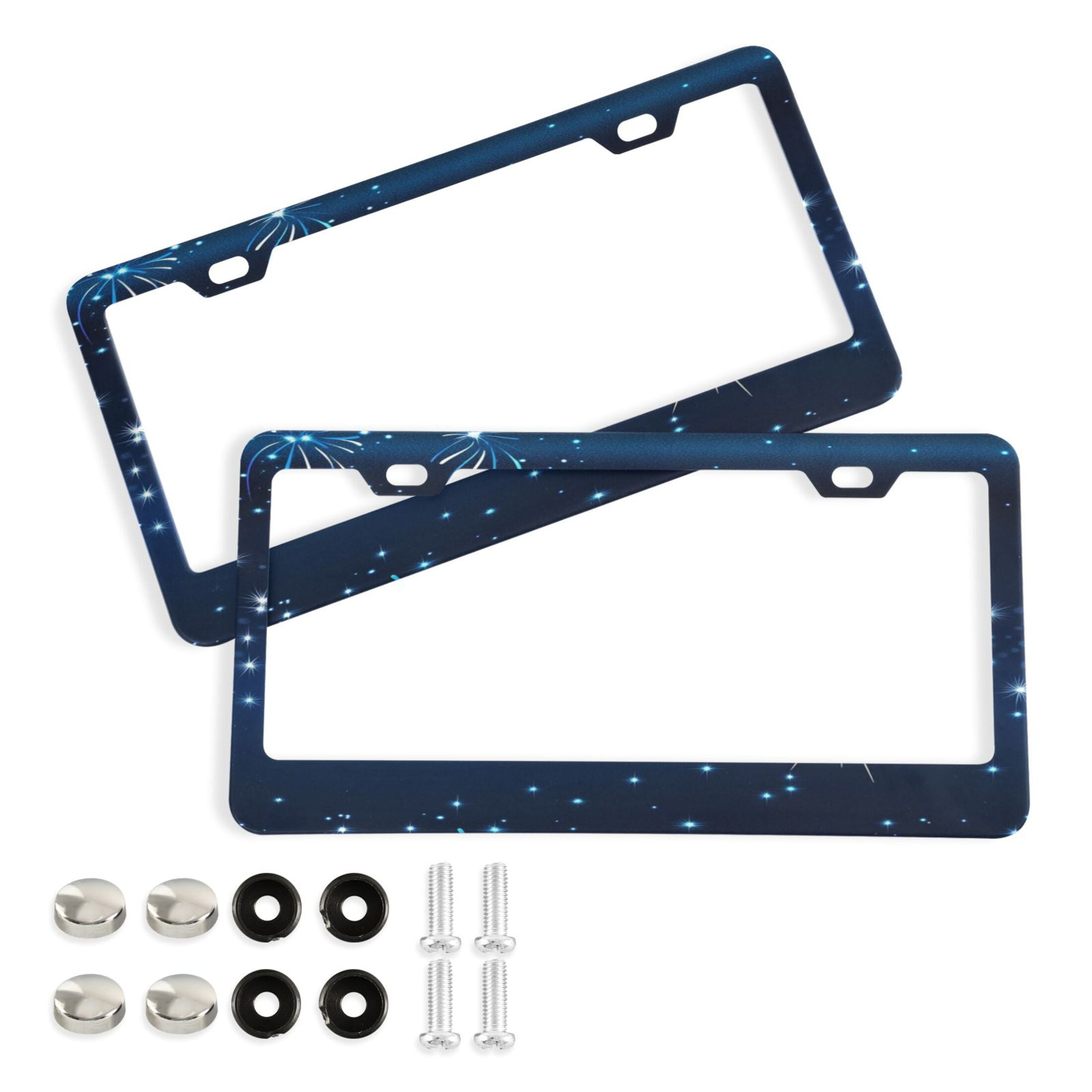 2 Pack Aluminum Alloy License Plate Frame Universal Car License Plate ...