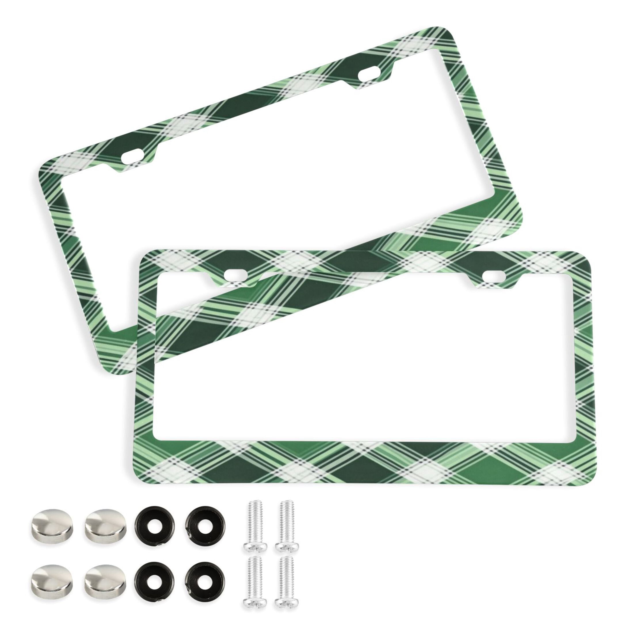 2 Pack Aluminum Alloy License Plate Frame Universal Car License Plate ...