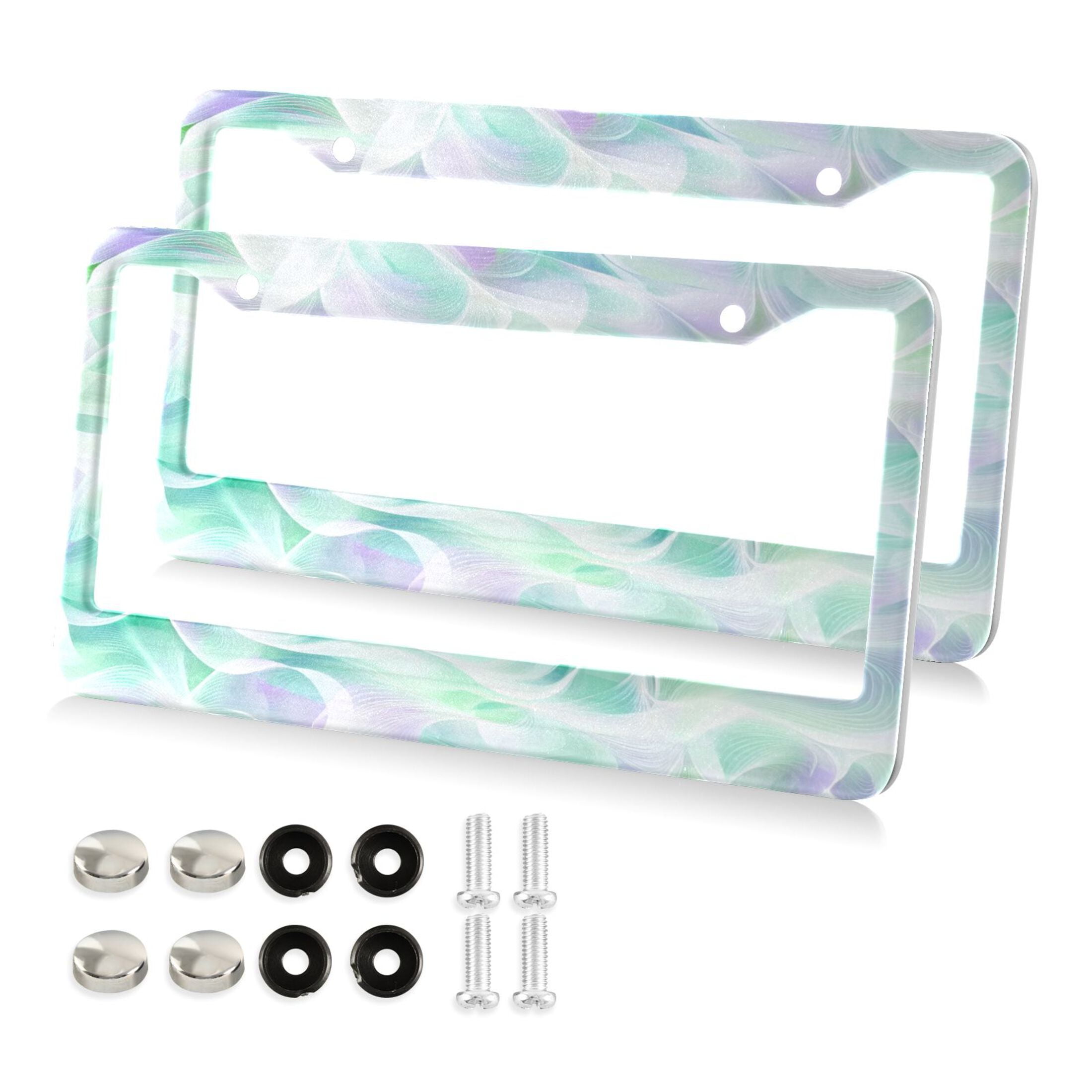 2 Pack Aluminum Alloy License Plate Frame Universal Car License Plate ...