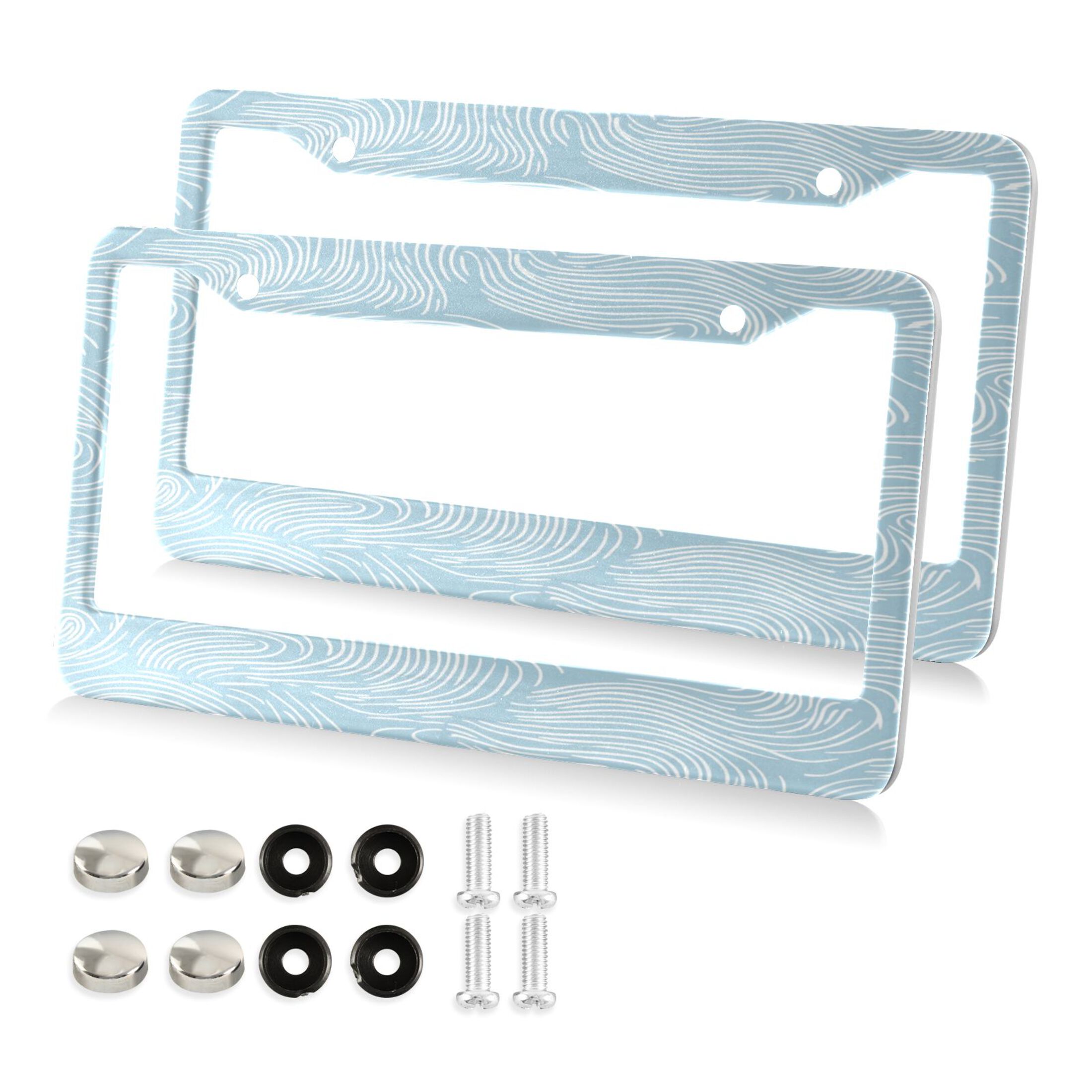 2 Pack Aluminum Alloy License Plate Frame Universal Car License Plate ...