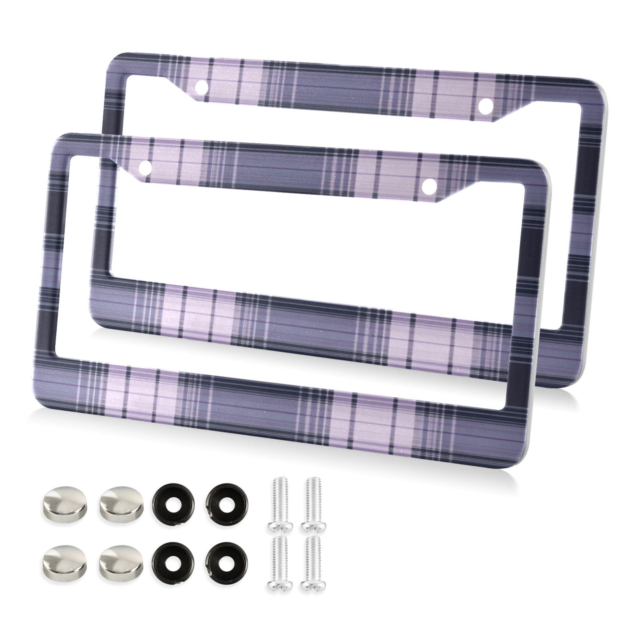 2 Pack Aluminum Alloy License Plate Frame Universal Car License Plate ...